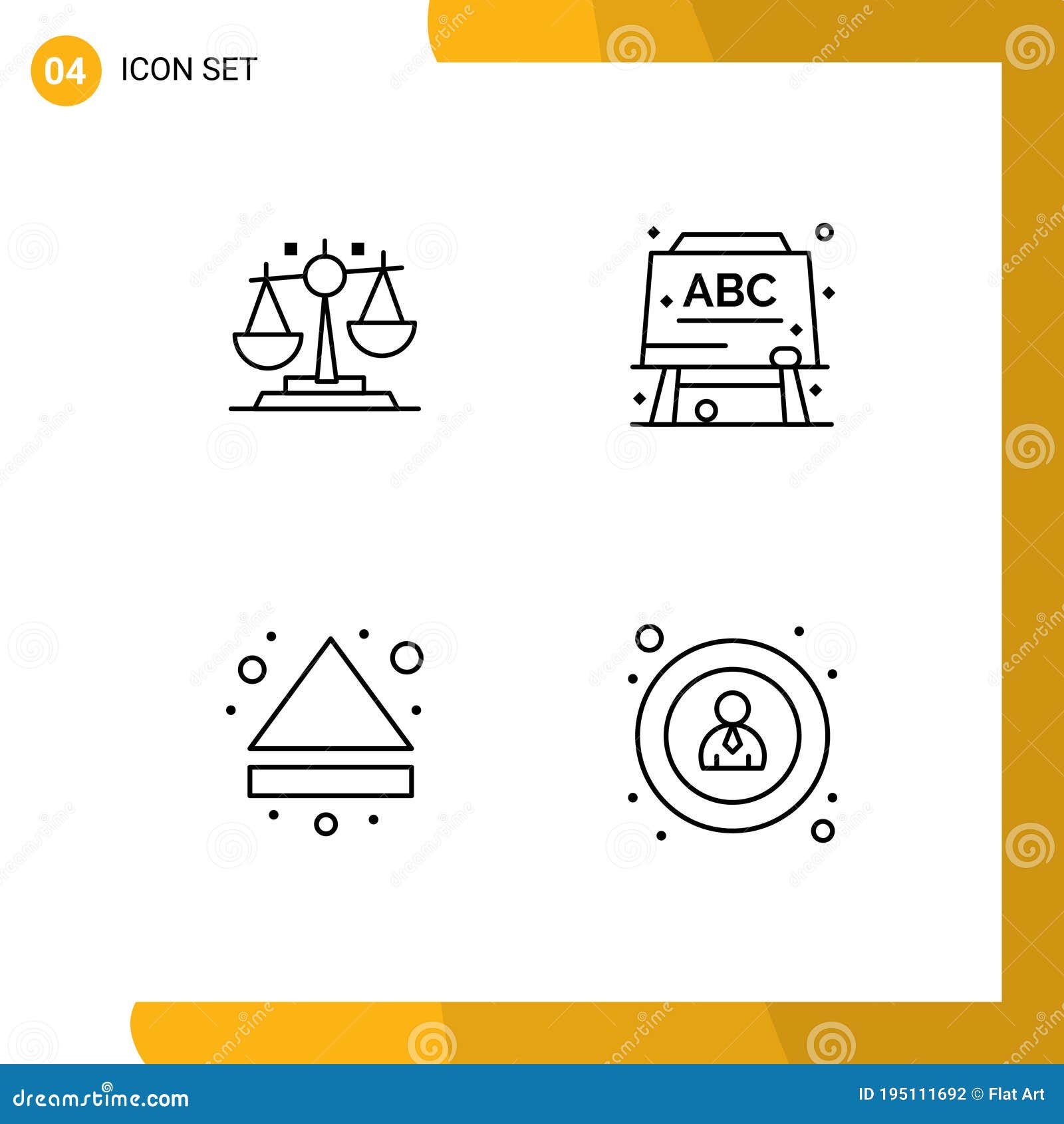 Universal Icon Symbols Group of 4 Modern Filledline Flat Colors of ...