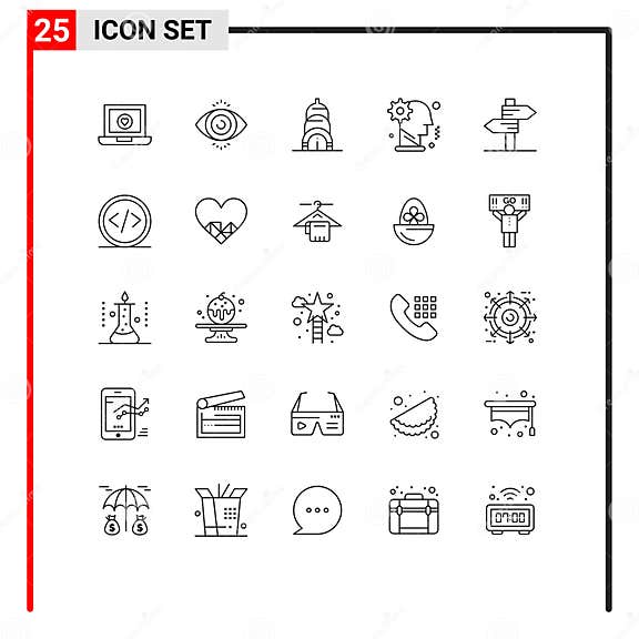 Line Pack of 25 Universal Symbols of Love, Direction, Building ...
