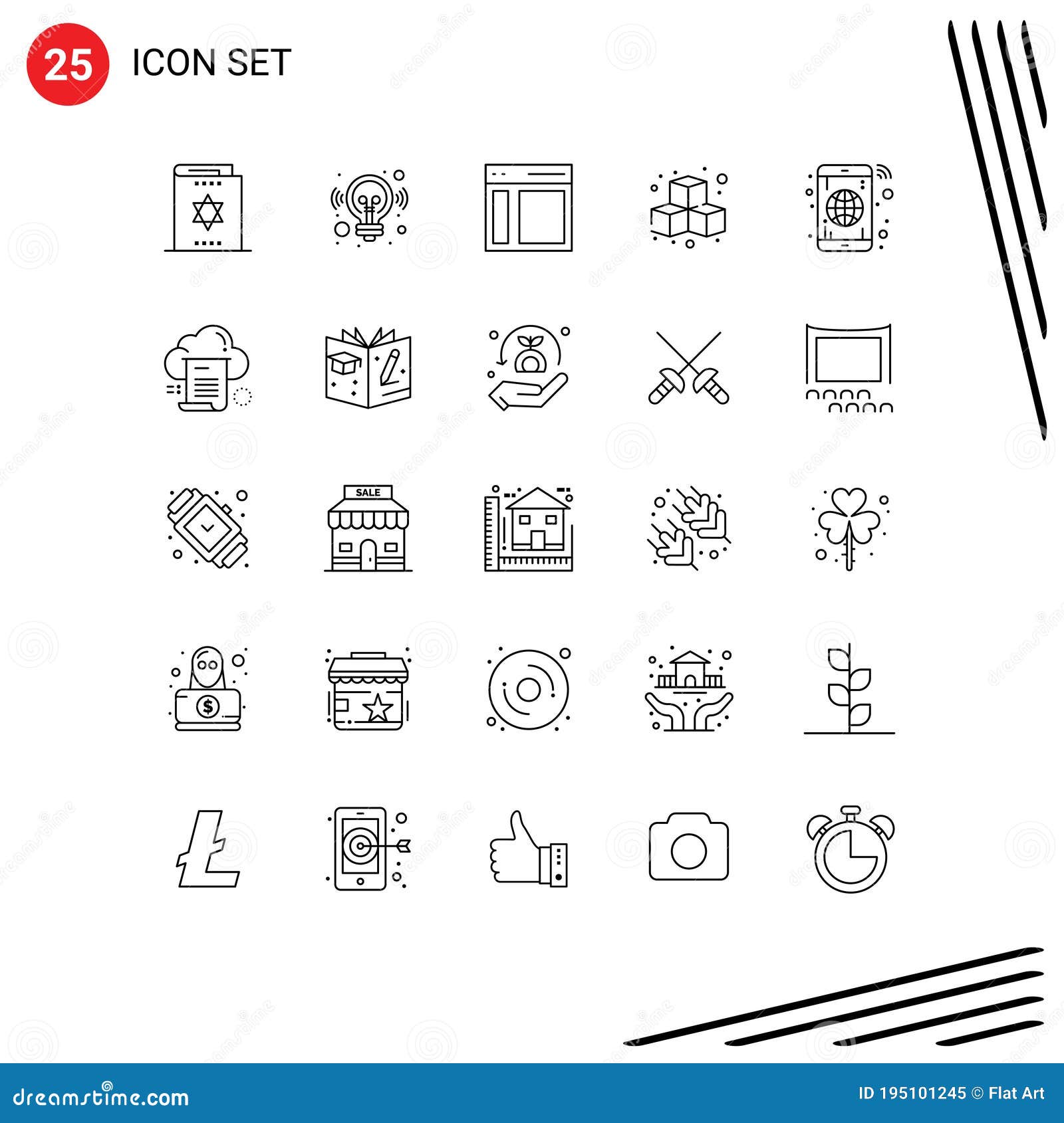 25 Thematic Vector Lines and Editable Symbols of Play, Fun, Solution ...