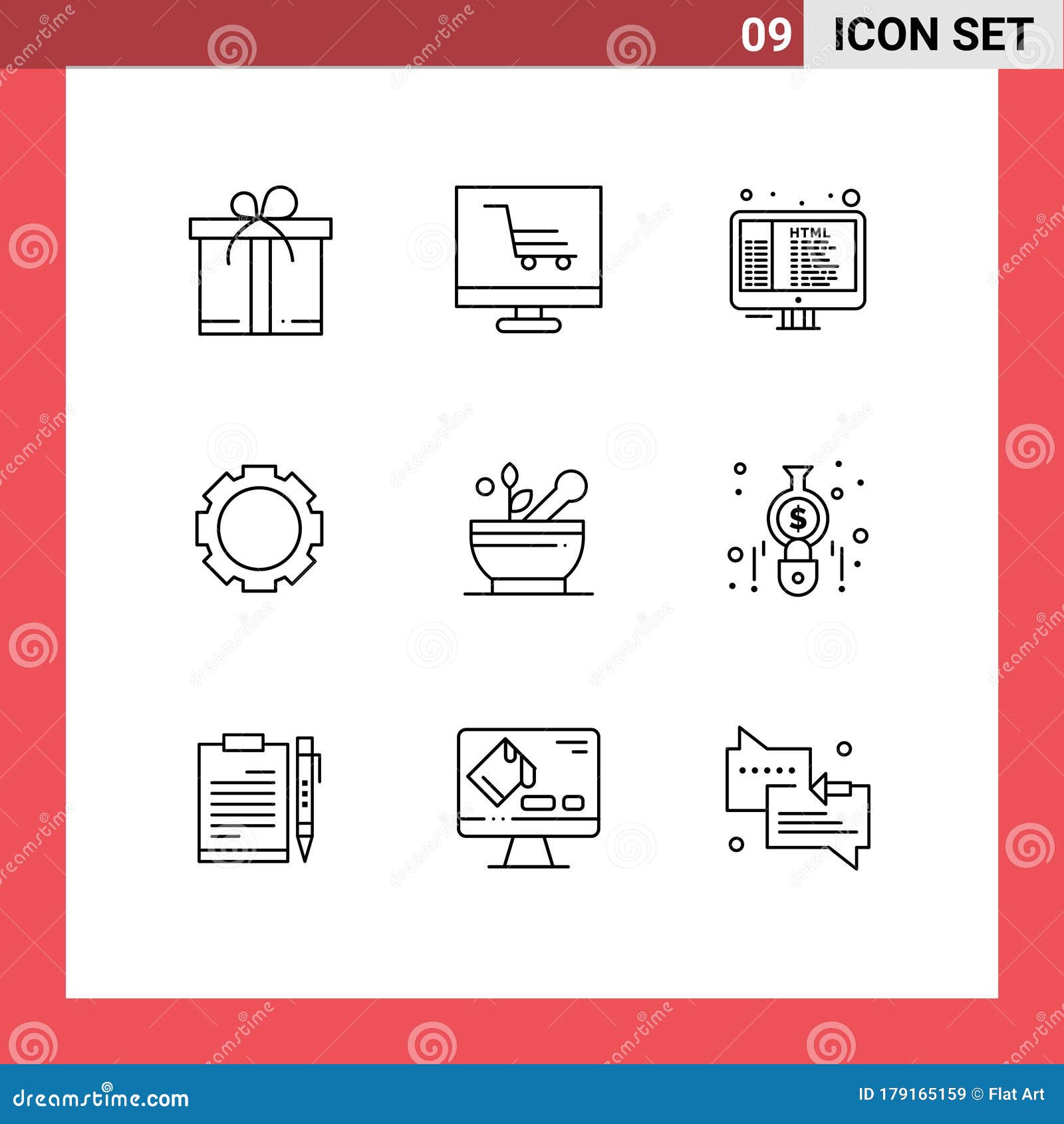 Mobile Interface Outline Set of 9 Pictograms of Hospital, Medicine ...