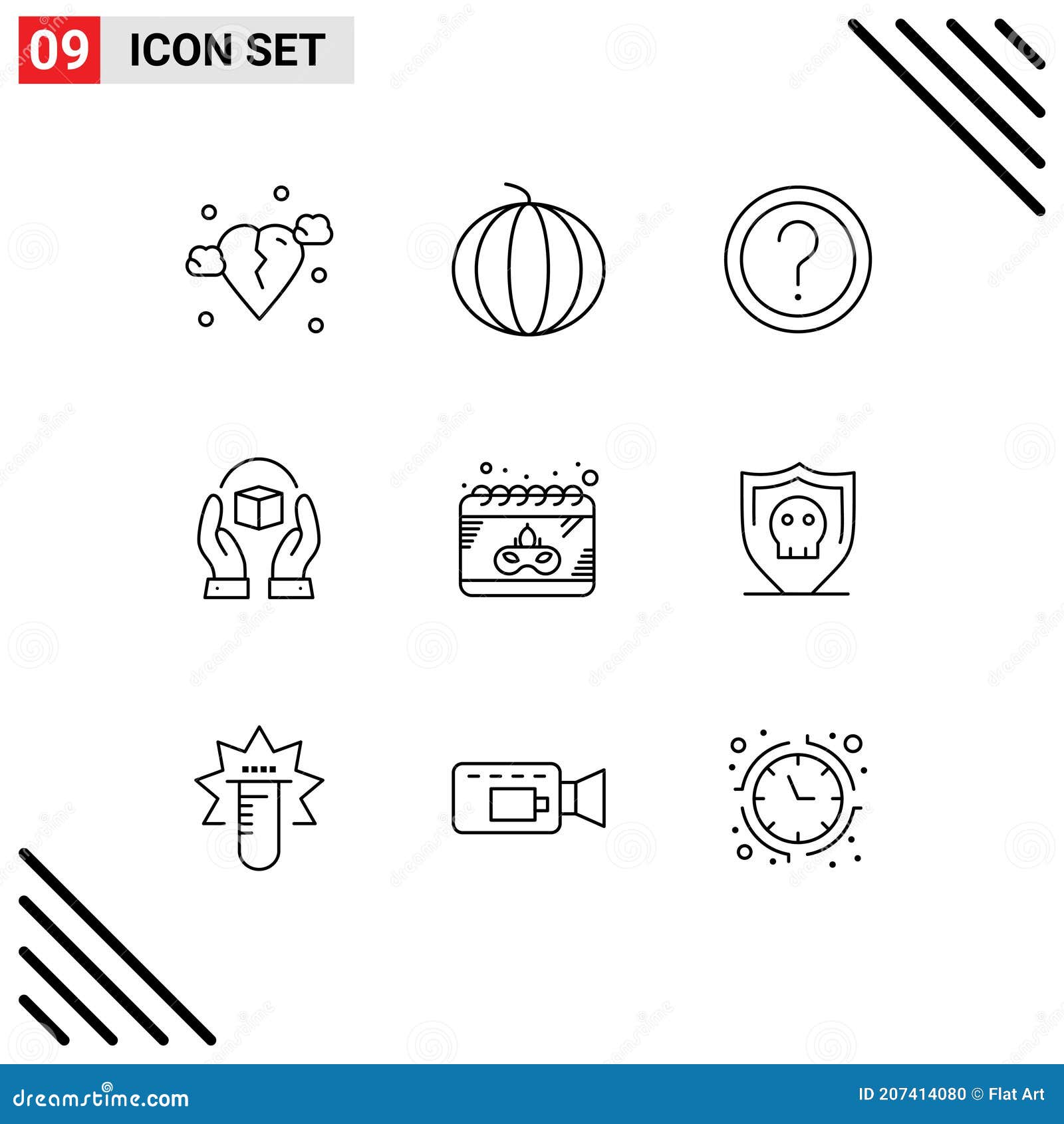 Mobile Interface Outline Set of 9 Pictograms of Responsibility, Handle ...