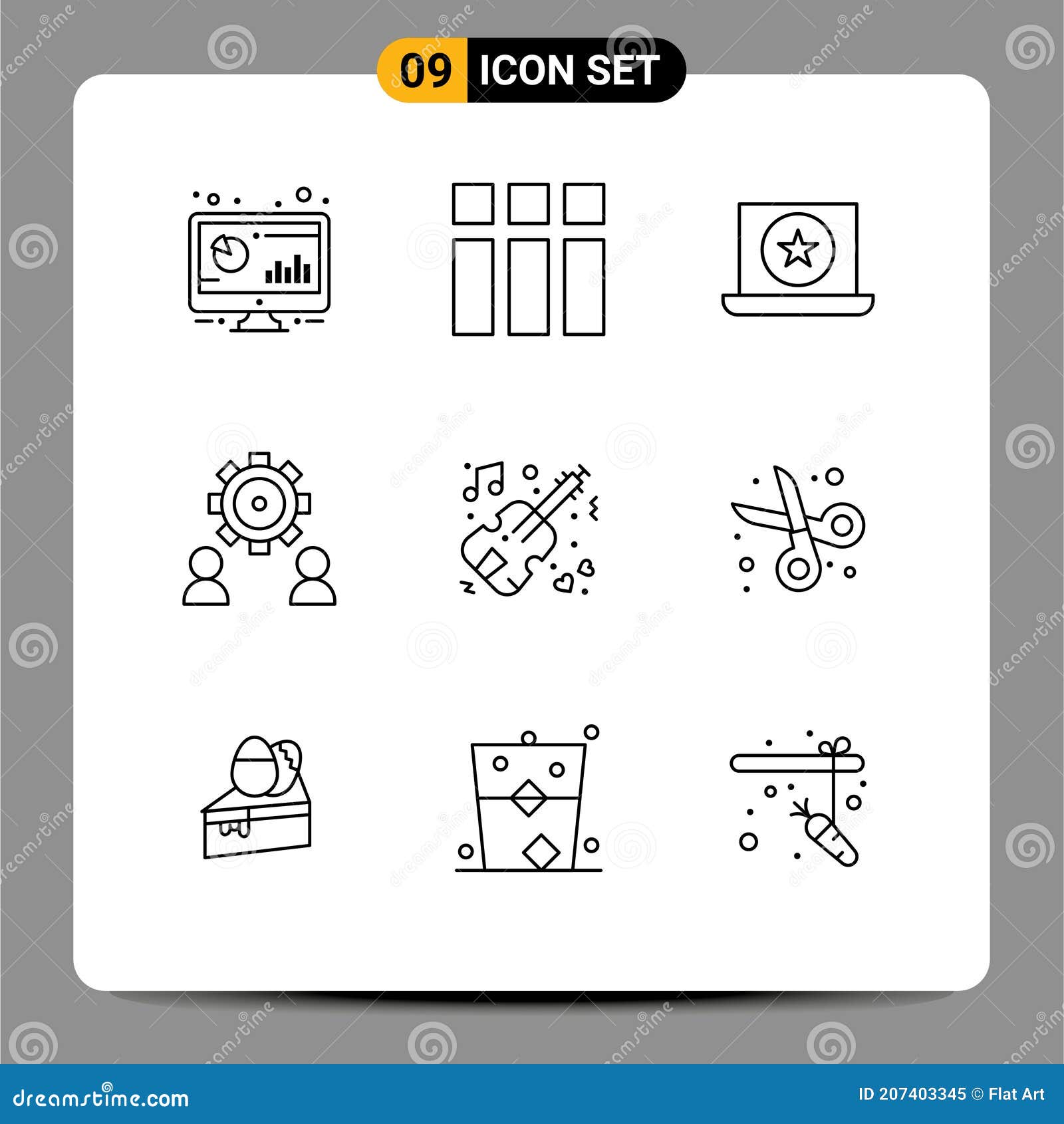 Mobile Interface Outline Set of 9 Pictograms of User, Preference ...