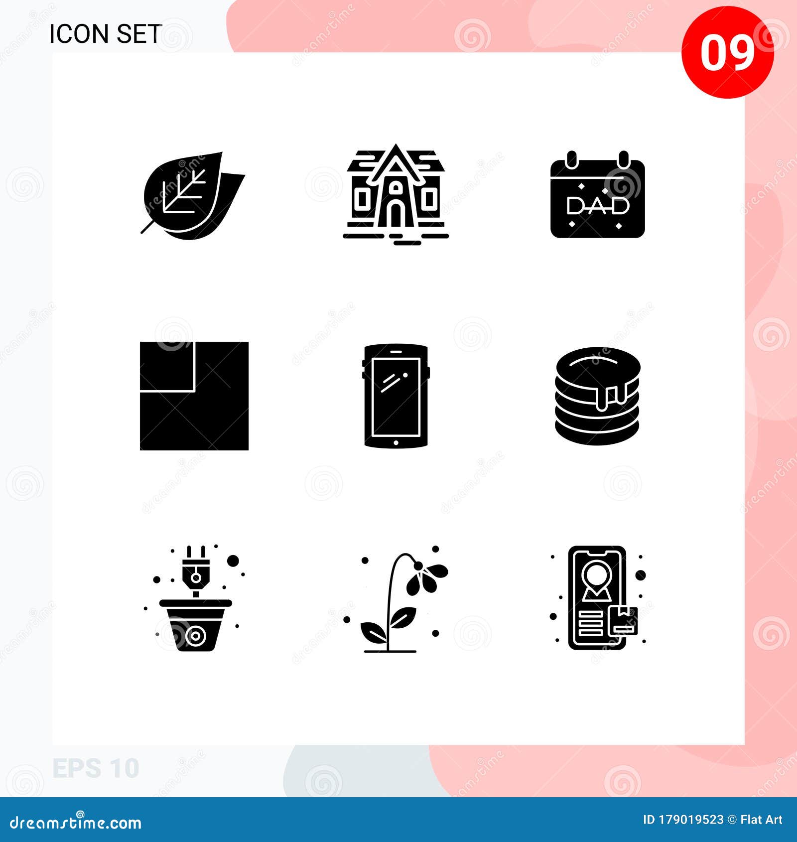 Mobile Interface Solid Glyph Set of 9 Pictograms of Iphone, Mobile ...