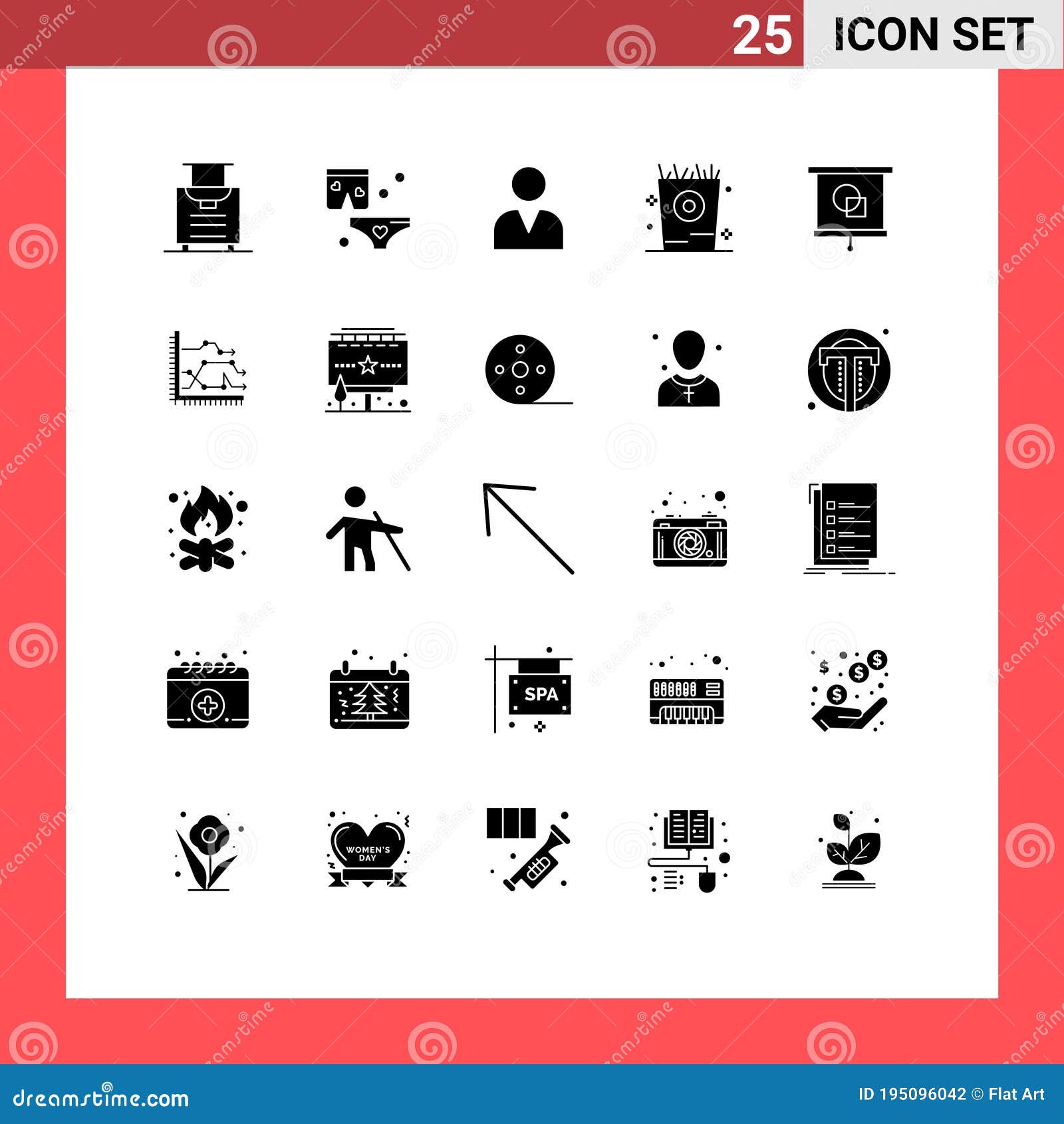 Mobile Interface Solid Glyph Set of 25 Pictograms of School, Education ...