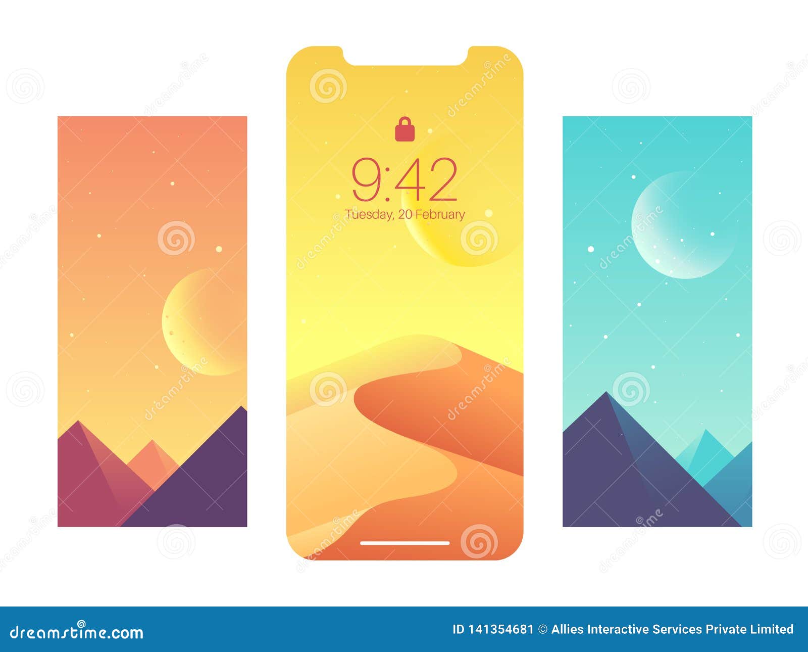 Mobile Interface Wallpaper Design. Stock Illustration - Illustration of ...