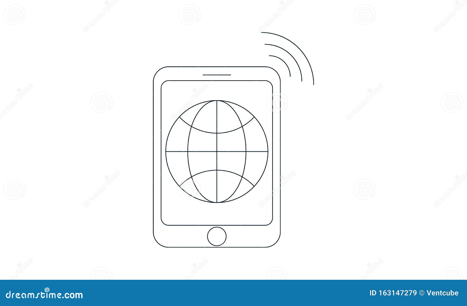 Mobile Internet Line Vector Iconâ€“ Stock Illustration Stock ...