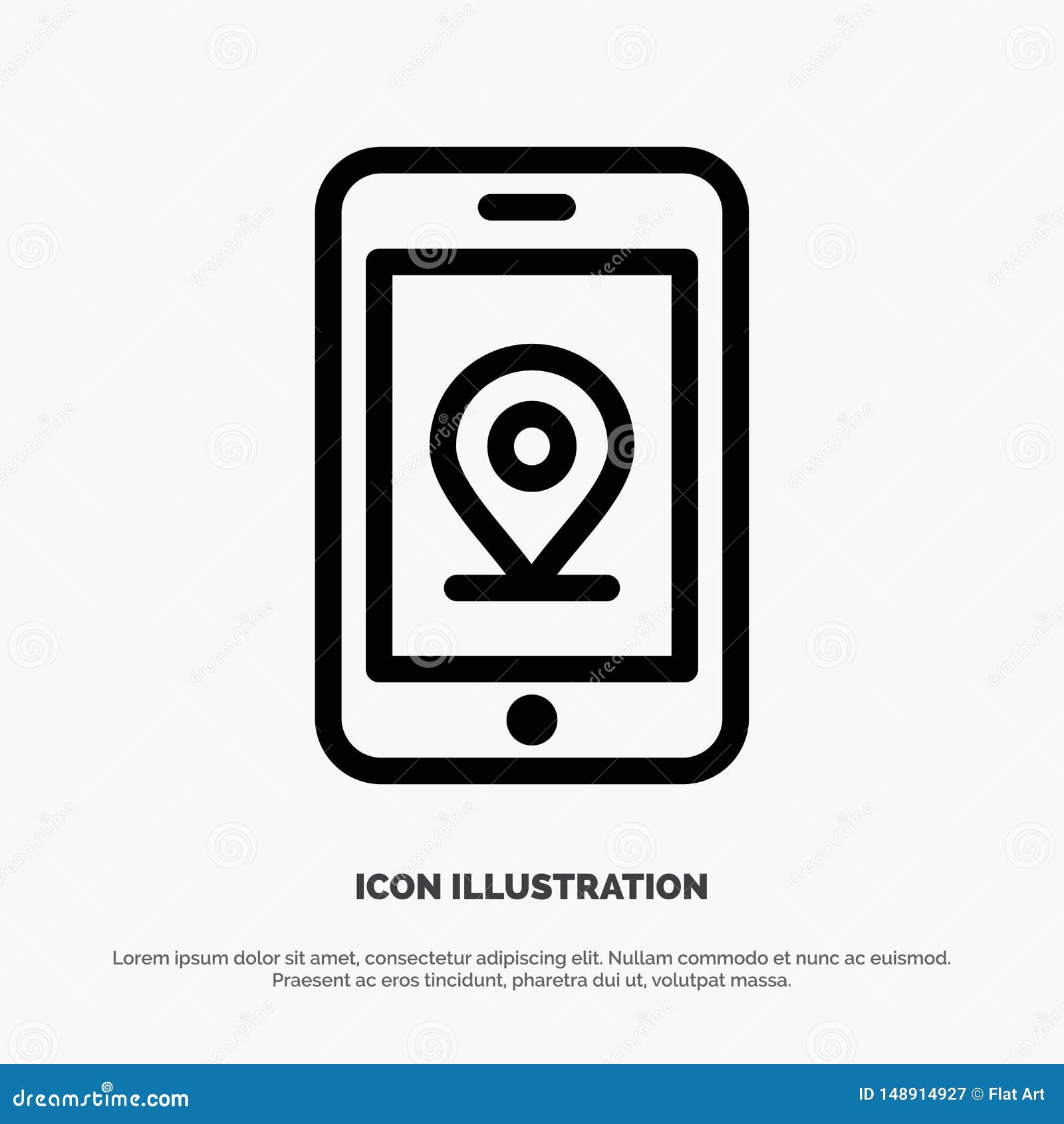 Mobile, Internet, Location Line Icon Vector Stock Vector - Illustration ...