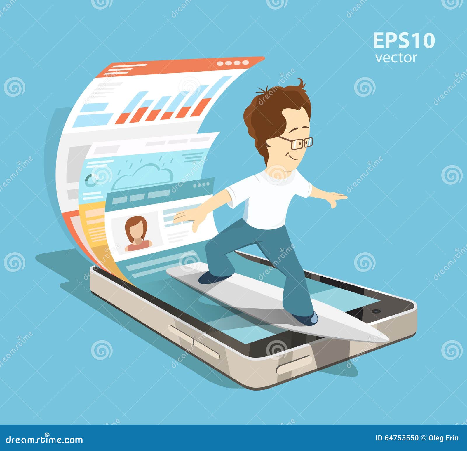 Mobile internet surfing stock vector. Illustration of infographic ...