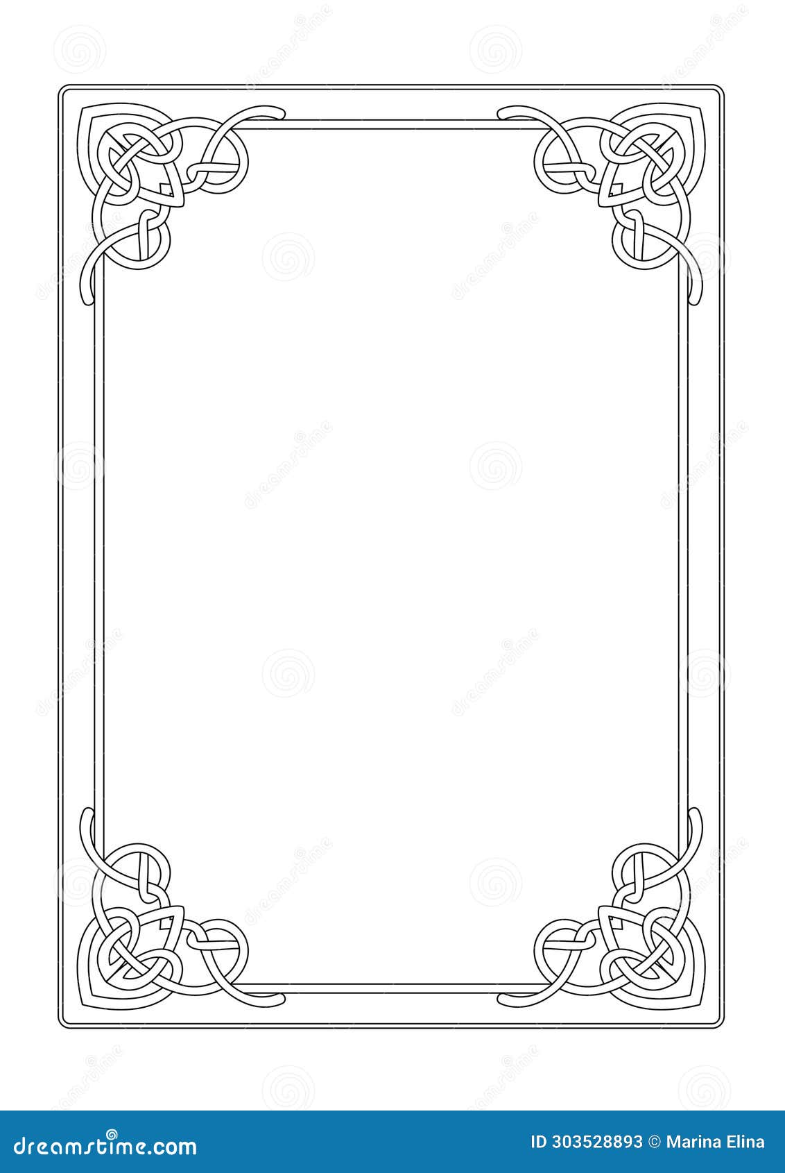 Irish Style Decorative Frame. Celtic Decorative Corners. Stock ...