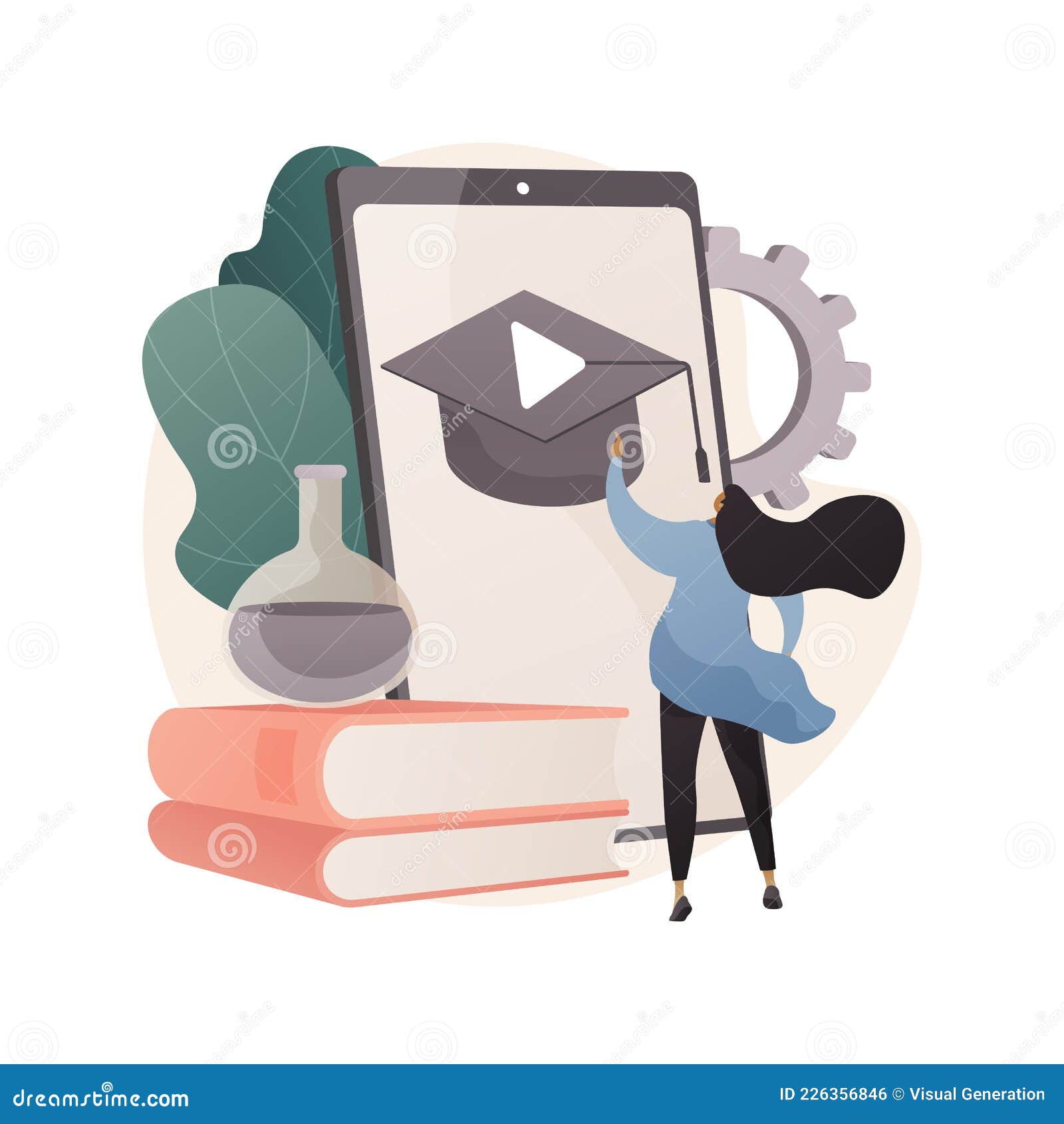 Mobile Learning Abstract Concept Vector Illustration. Stock Vector ...