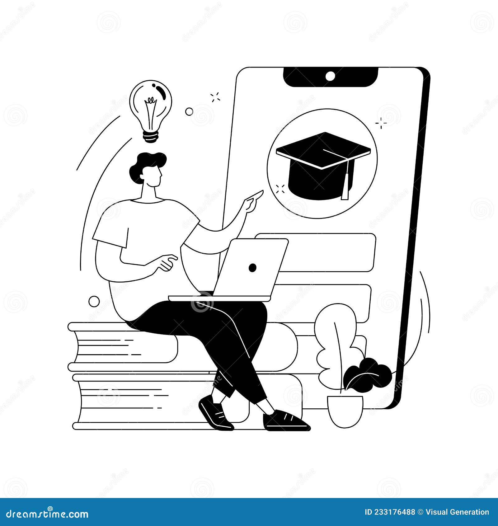 Mobile Learning Abstract Concept Vector Illustration. Stock ...