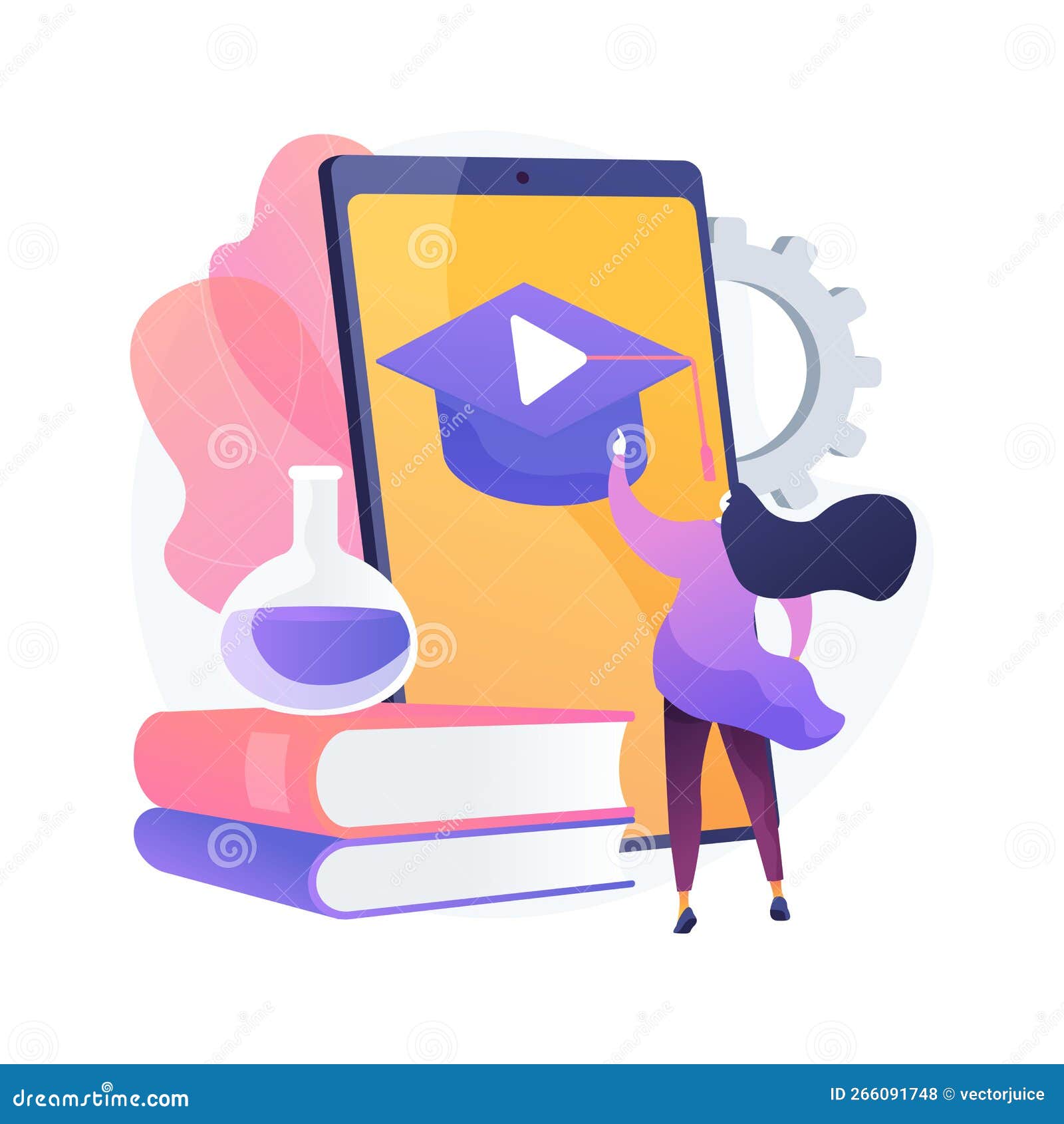 Mobile Learning Abstract Concept Vector Illustration Stock Vector ...