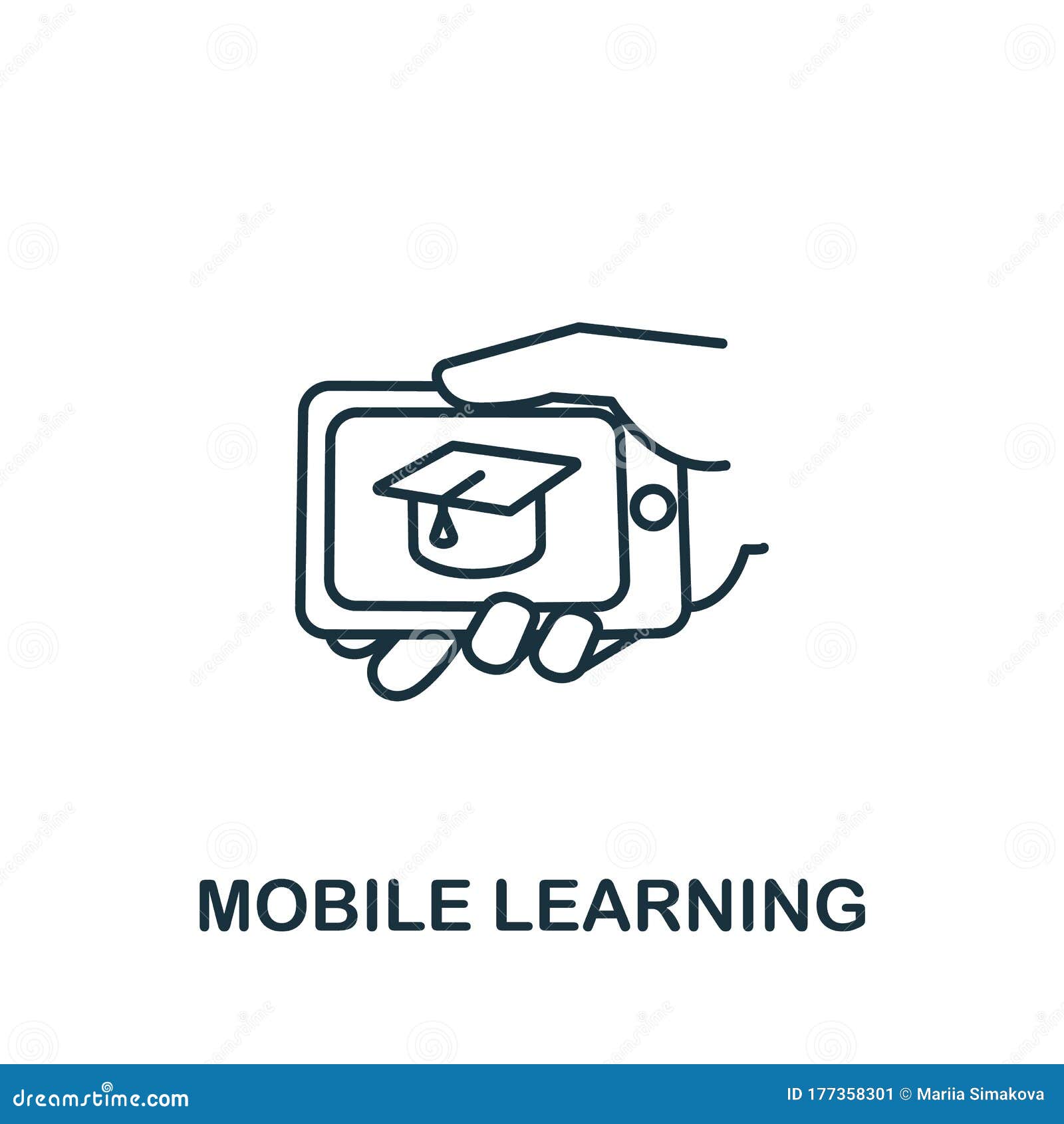 Mobile Learning Icon from E-learning Collection. Simple Line Element ...
