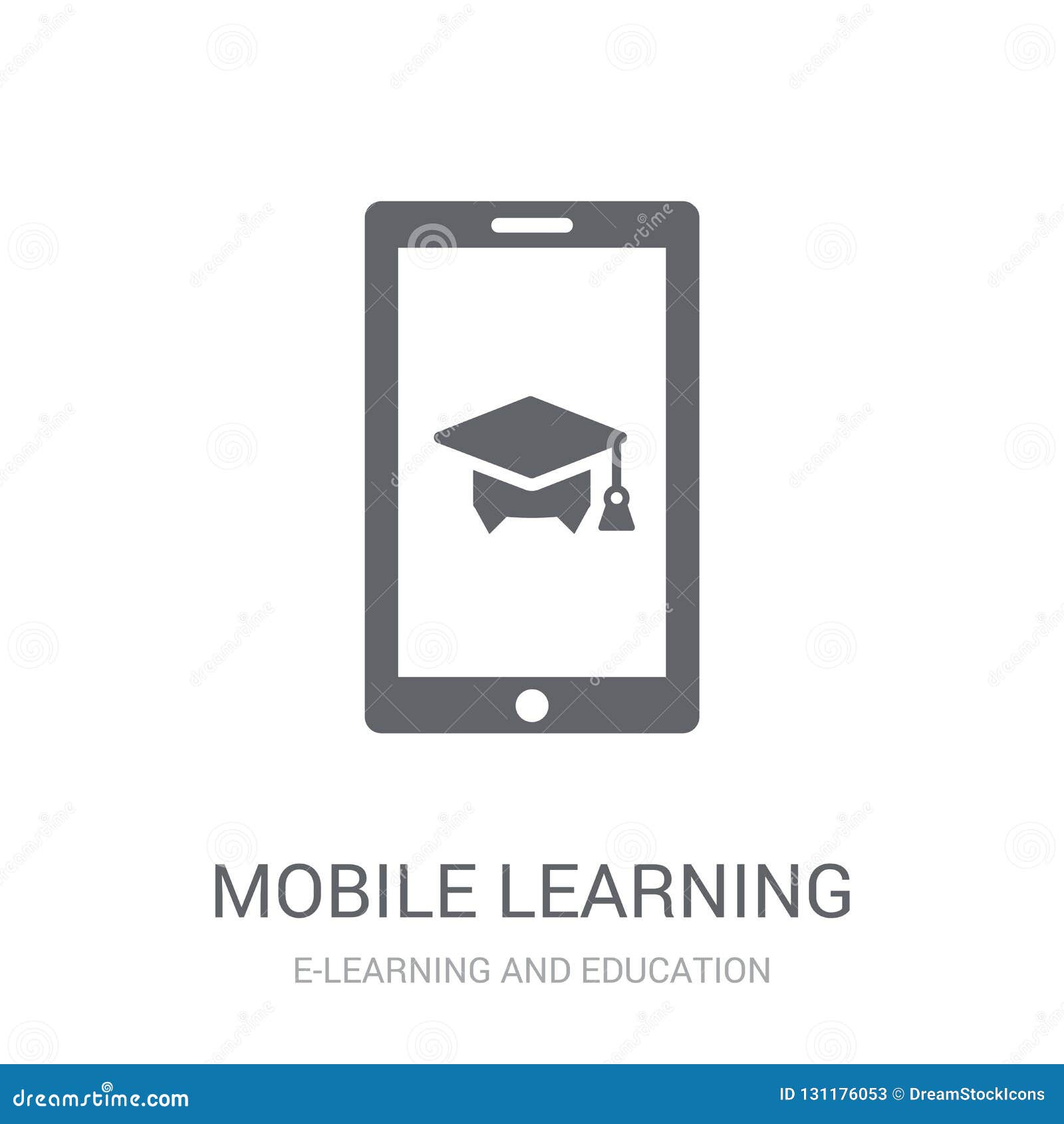 Mobile Learning Icon. Trendy Mobile Learning Logo Concept on White ...