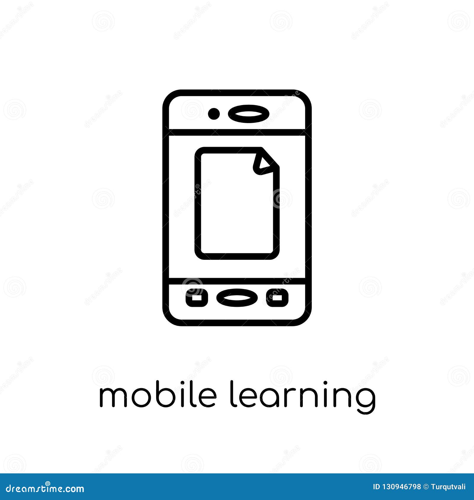 Mobile Learning Icon. Trendy Modern Flat Linear Vector Mobile Le Stock ...