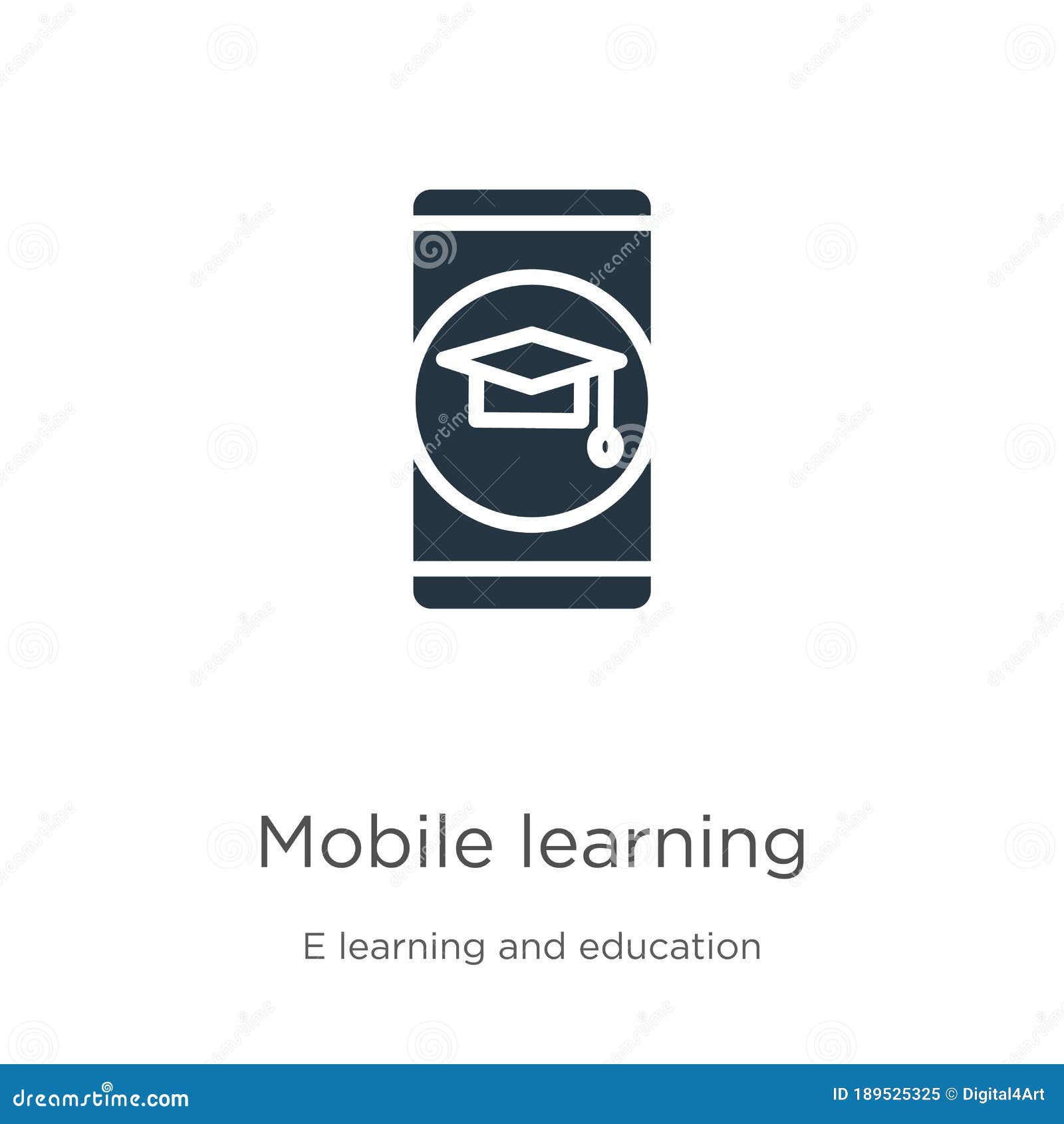 Mobile Learning Icon Vector. Trendy Flat Mobile Learning Icon from E ...