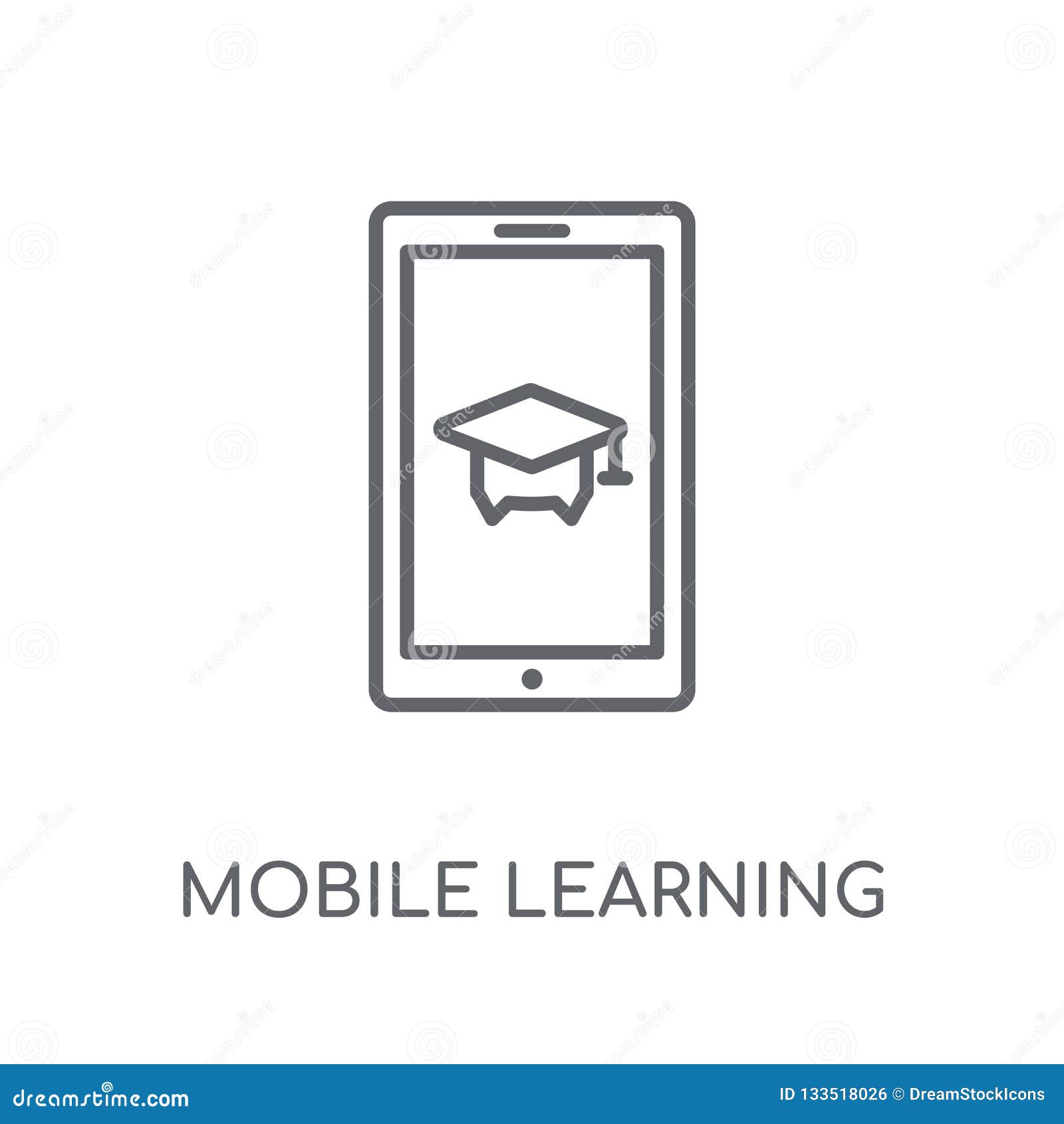 Mobile Learning Linear Icon. Modern Outline Mobile Learning Logo Stock ...