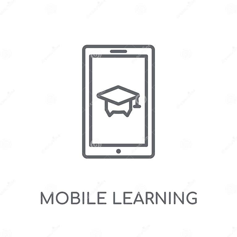 Mobile Learning Linear Icon. Modern Outline Mobile Learning Logo Stock ...