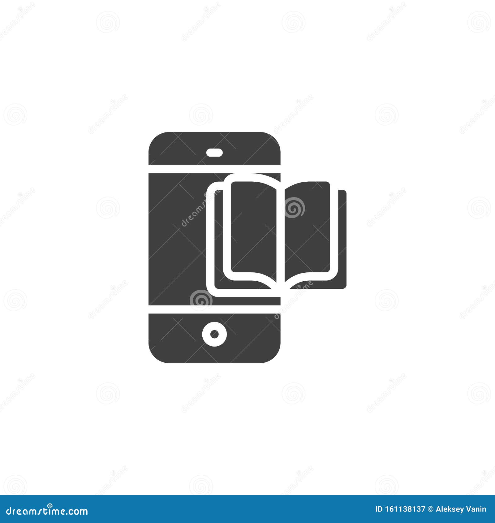 Mobile Learning Vector Icon Stock Vector - Illustration of library ...