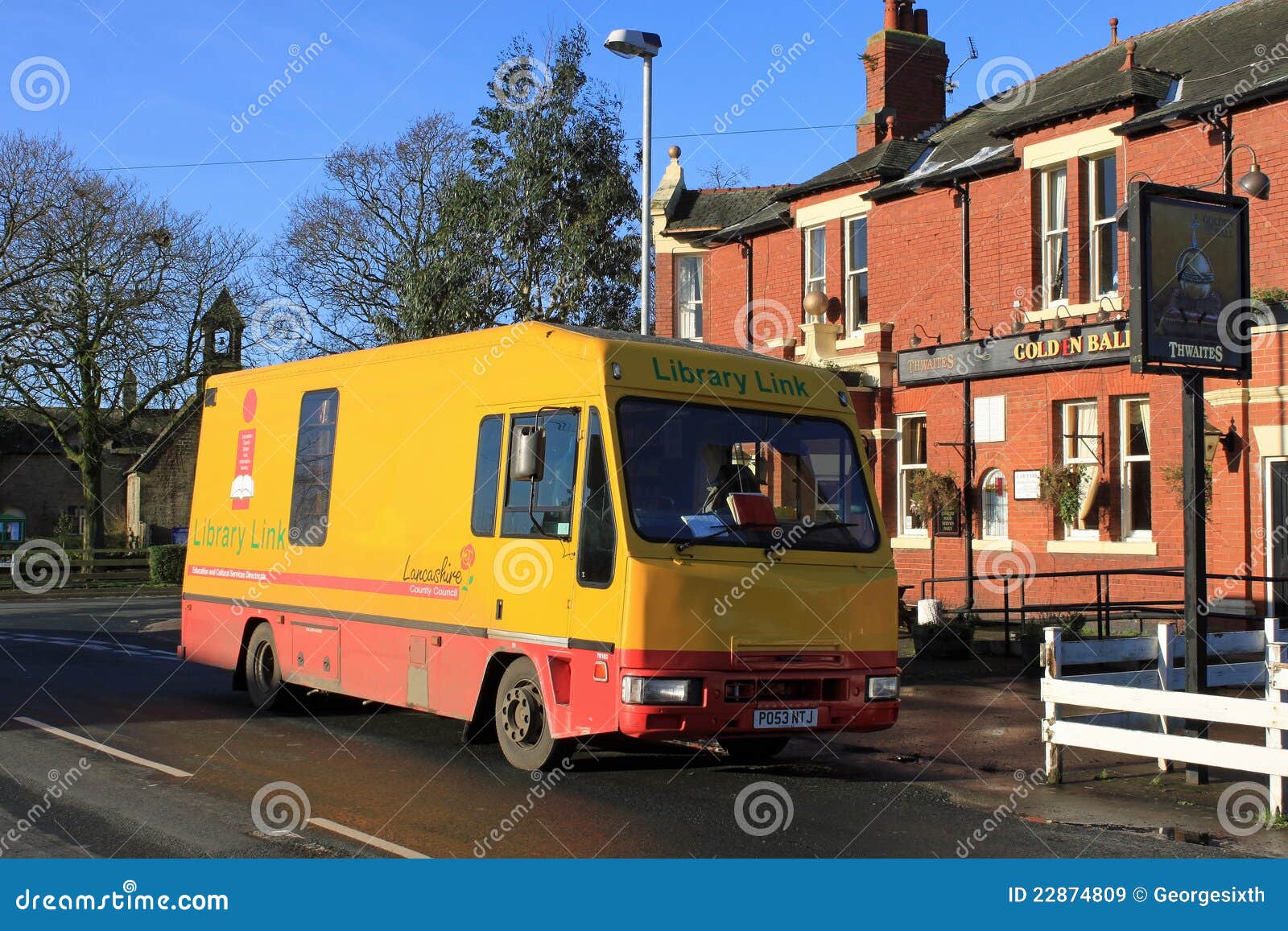 Mobile Library Van Outside a Village Pub. Editorial Stock Image - Image ...