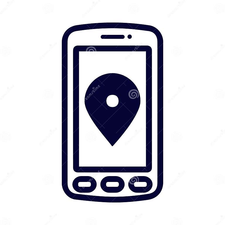 Mobile, Location, Pin, Location Pin on Mobile Icon Stock Vector ...