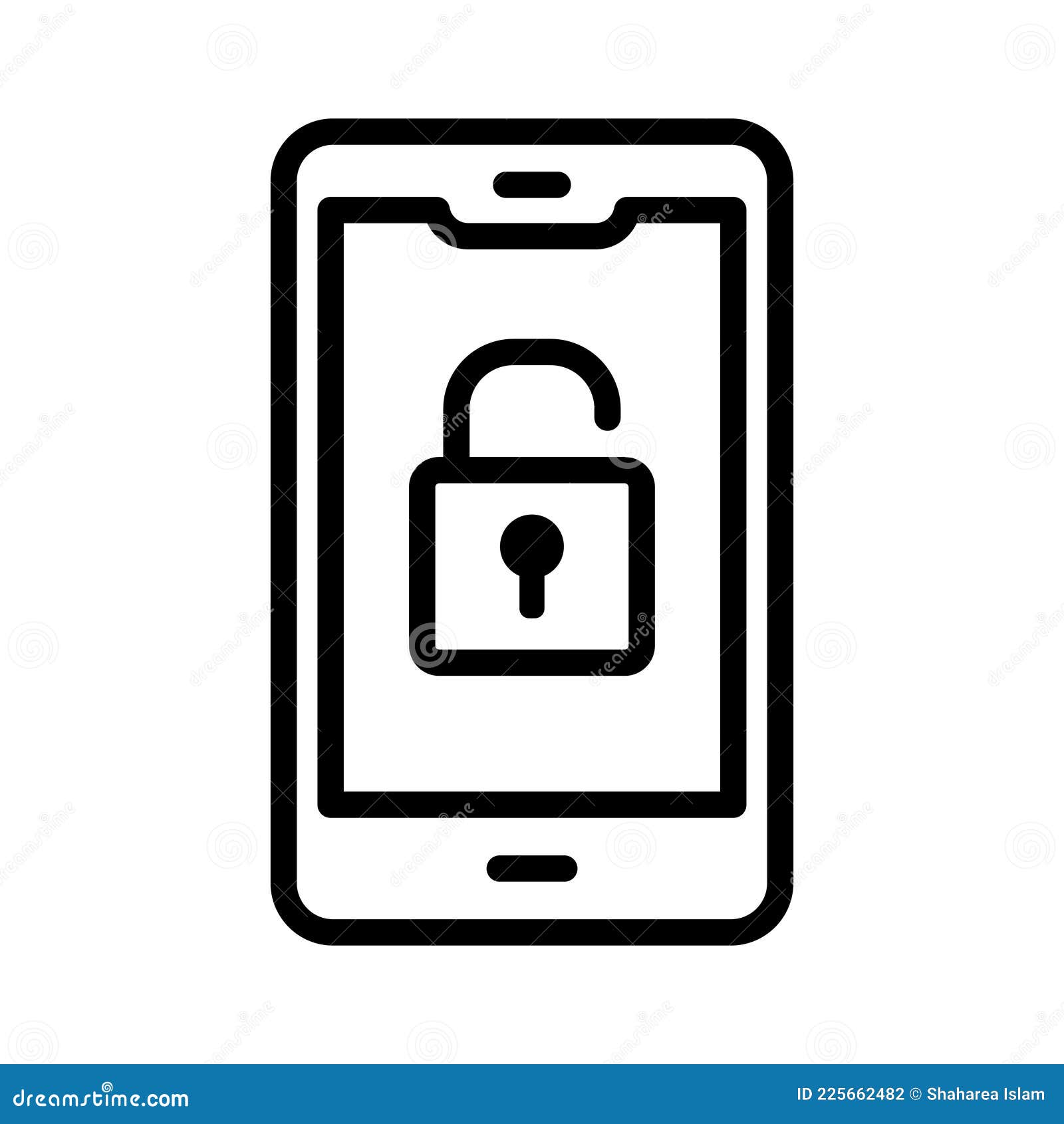 Mobile Lock icon stock vector. Illustration of open - 225662482