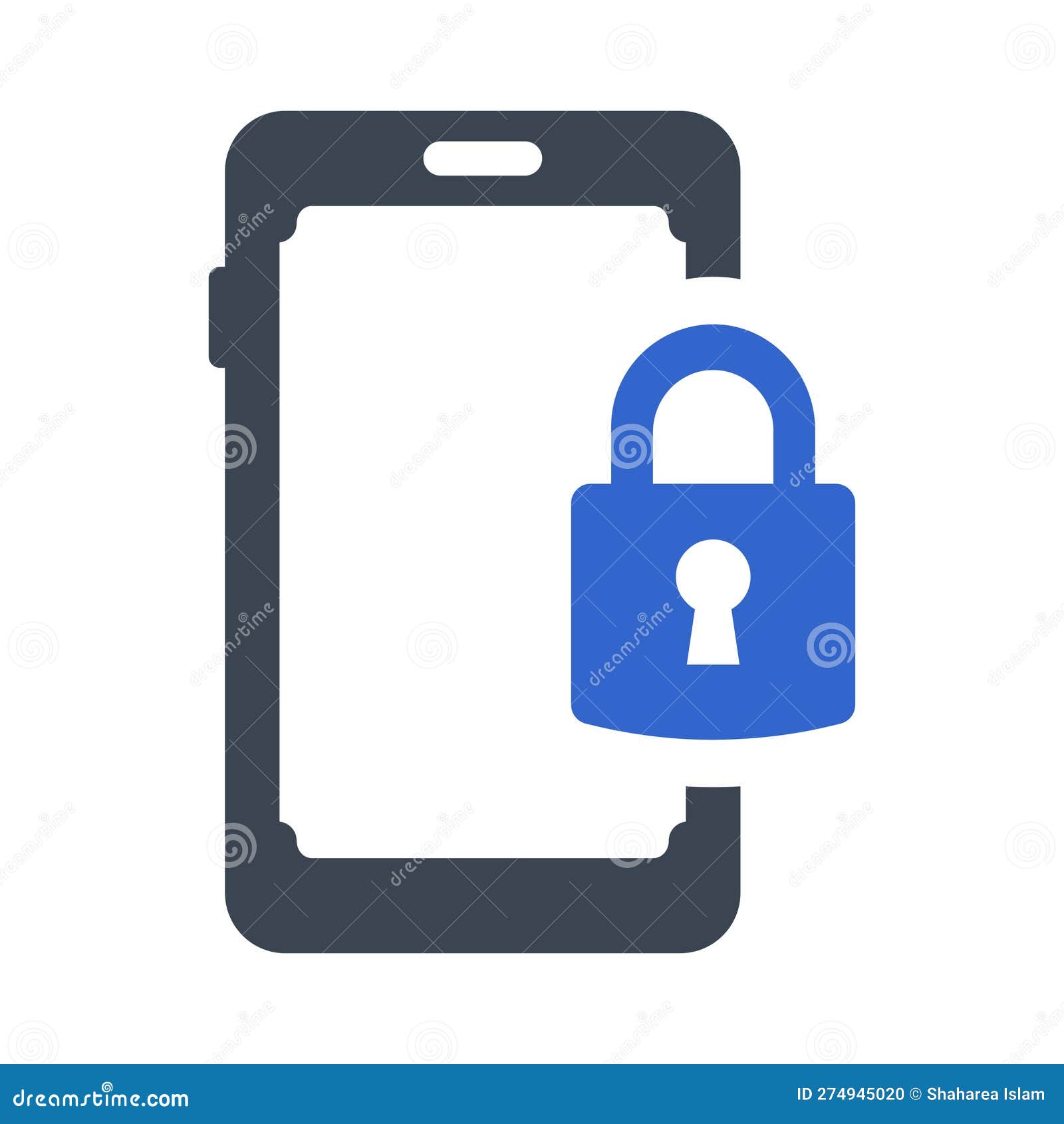 Mobile lock icon stock vector. Illustration of secure - 274945020