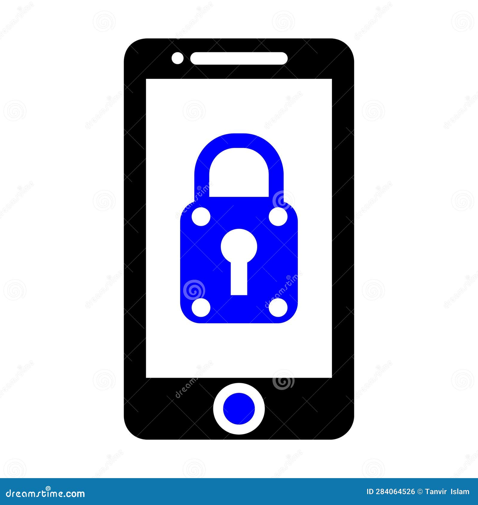 Mobile Lock Icon stock vector. Illustration of icon - 284064526