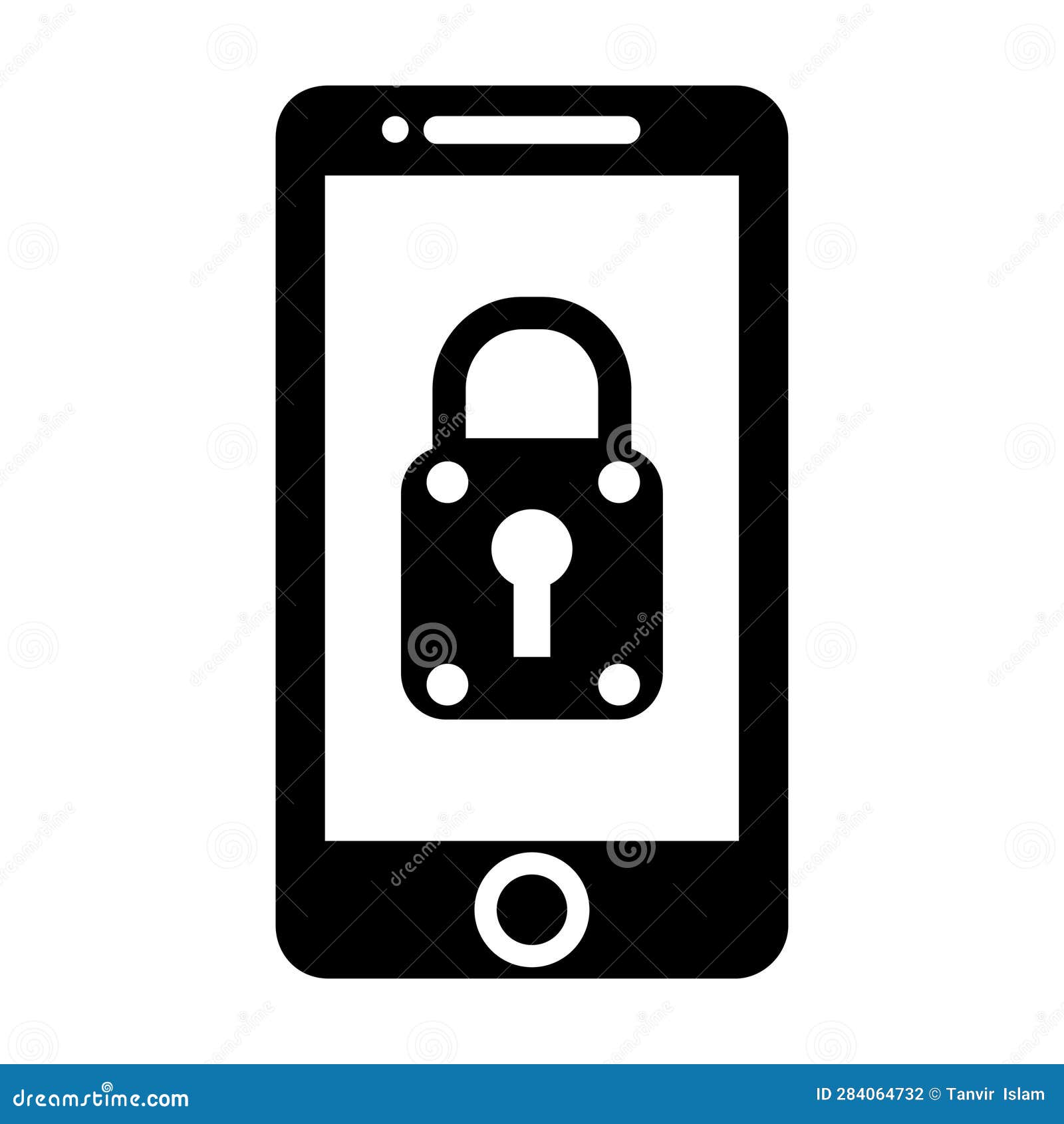 Mobile Lock Icon stock vector. Illustration of device - 284064732