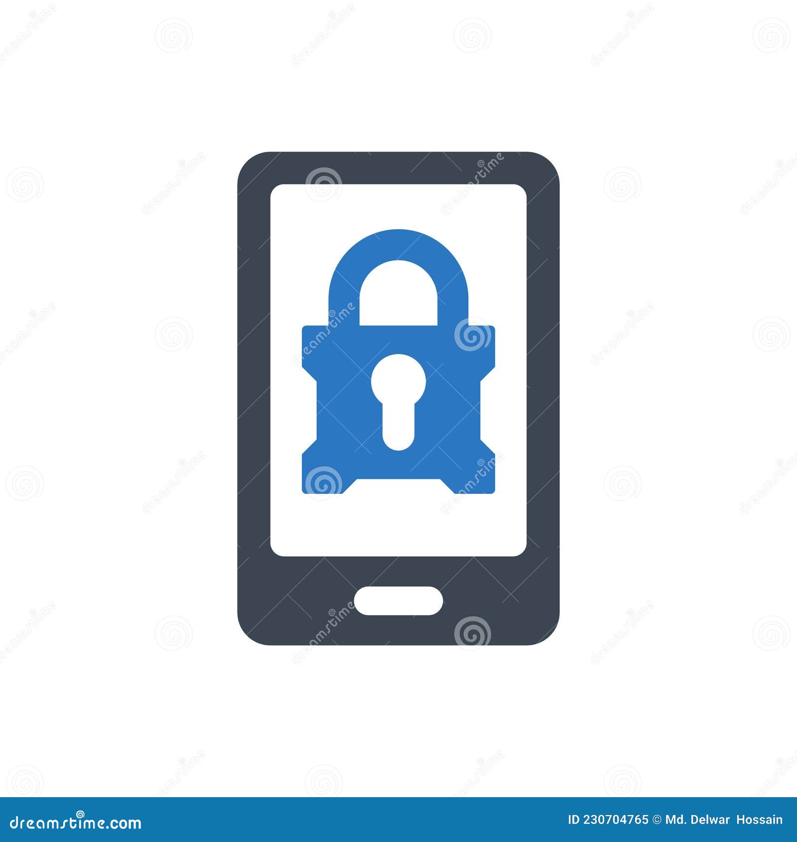 Mobile lock icon stock vector. Illustration of mobile - 230704765