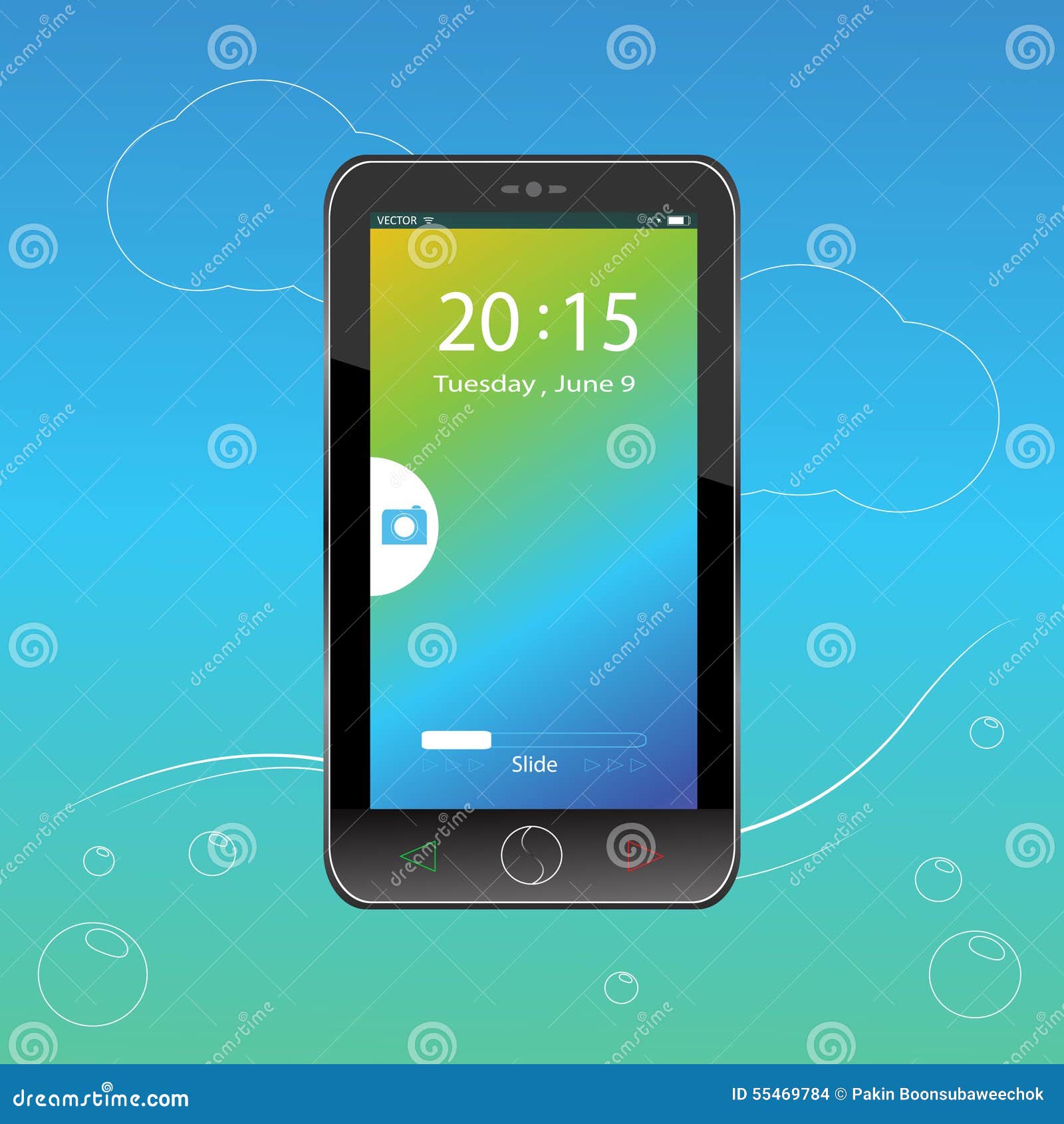 Mobile and lock screen stock vector. Illustration of communication ...