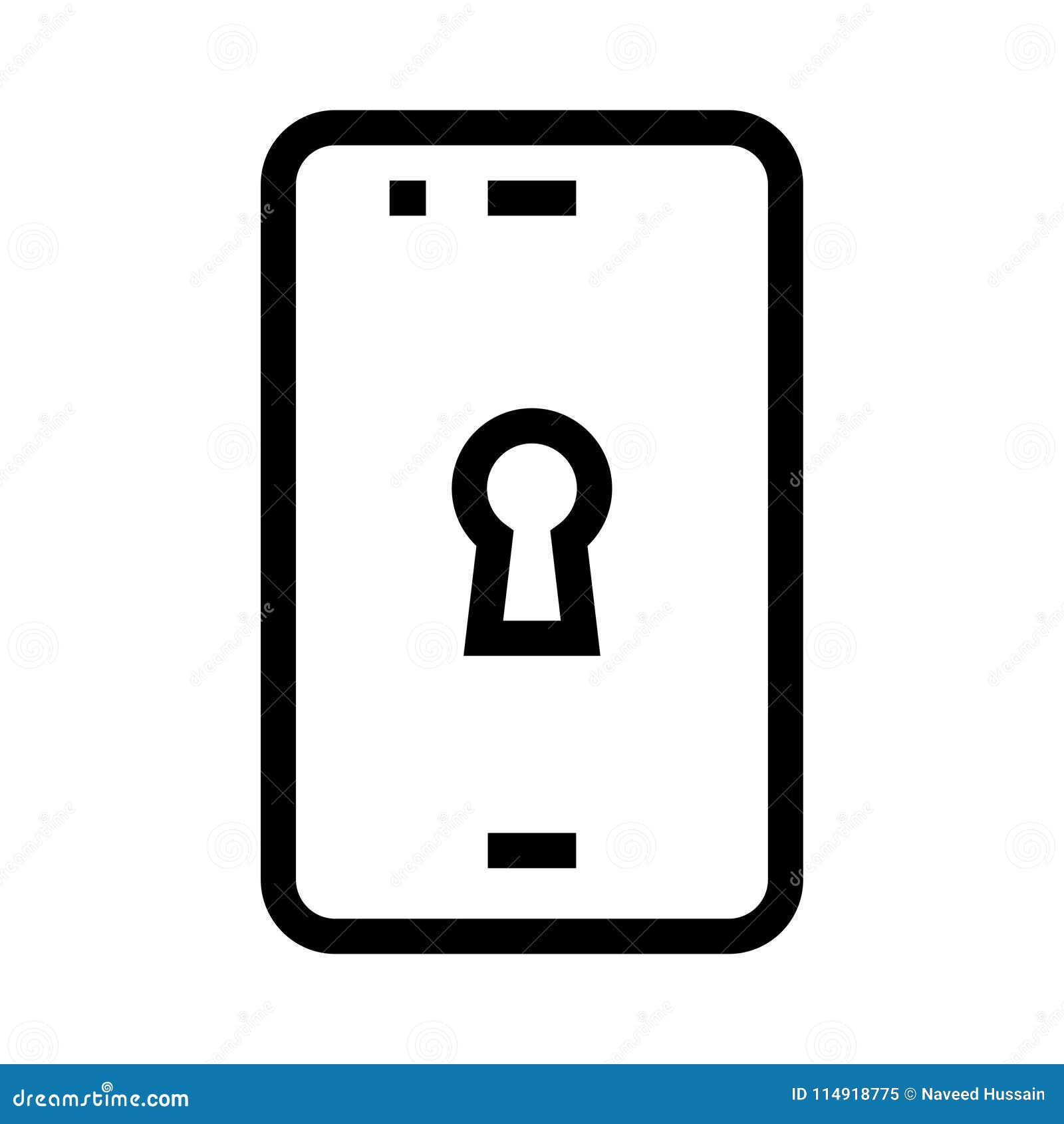 Mobile Lock Vector Line Icon Stock Vector - Illustration of design ...