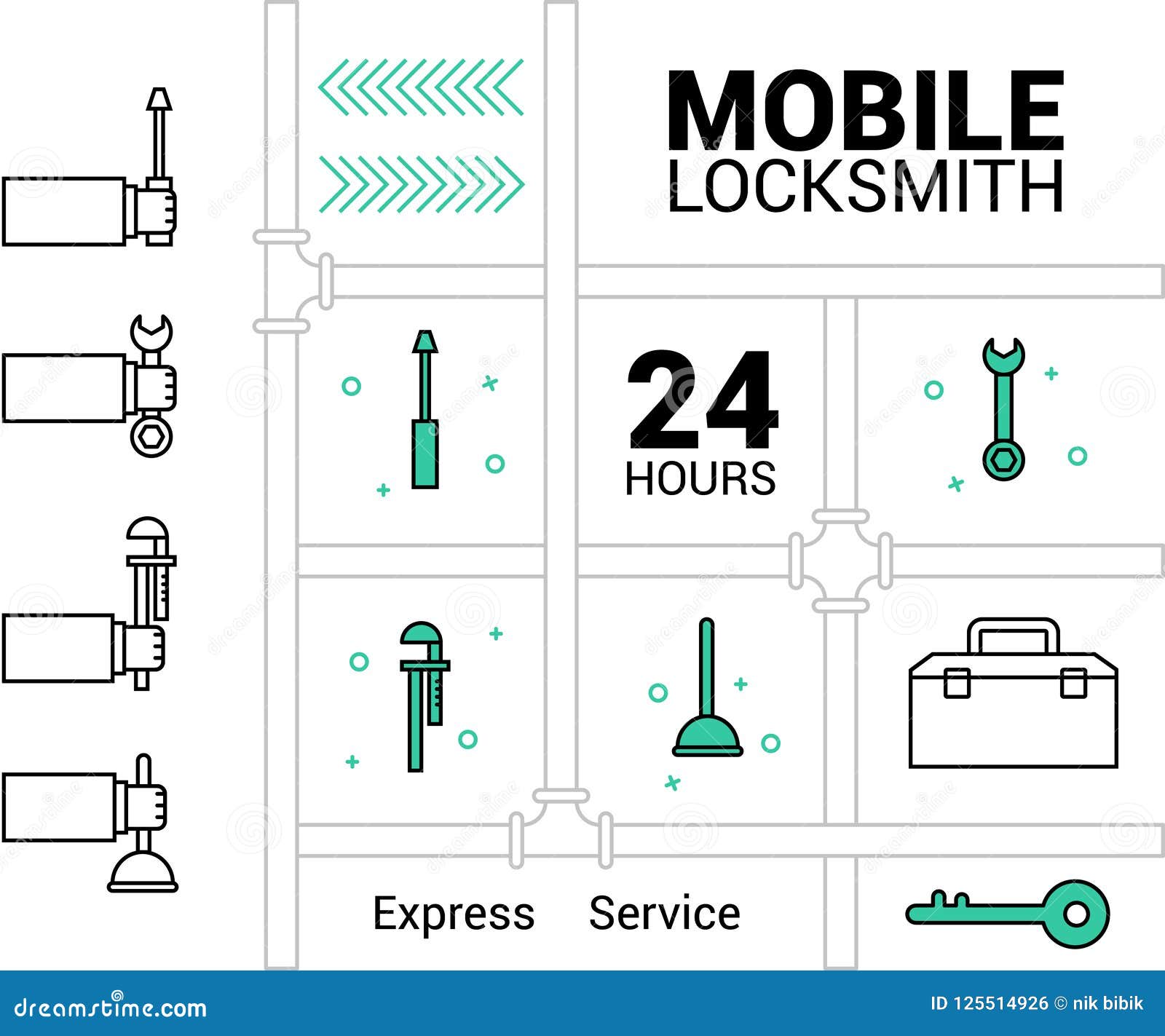 Mobile Locksmith. Logo in Vector Stock Vector - Illustration of ...
