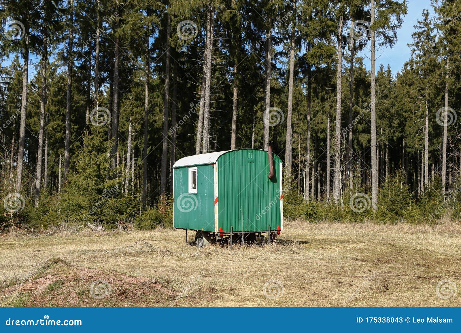 Mobile Logger Hut Stands in the Forest Stock Image - Image of dwelling ...