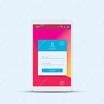 Mobile Login Menu Template with Modern Material Design for Smartphone ...