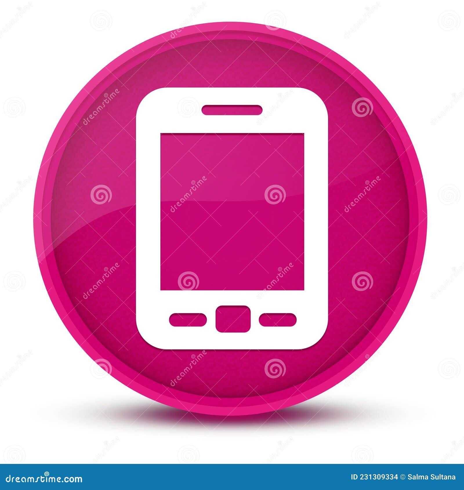 Mobile Luxurious Glossy Pink Round Button Abstract Stock Illustration ...
