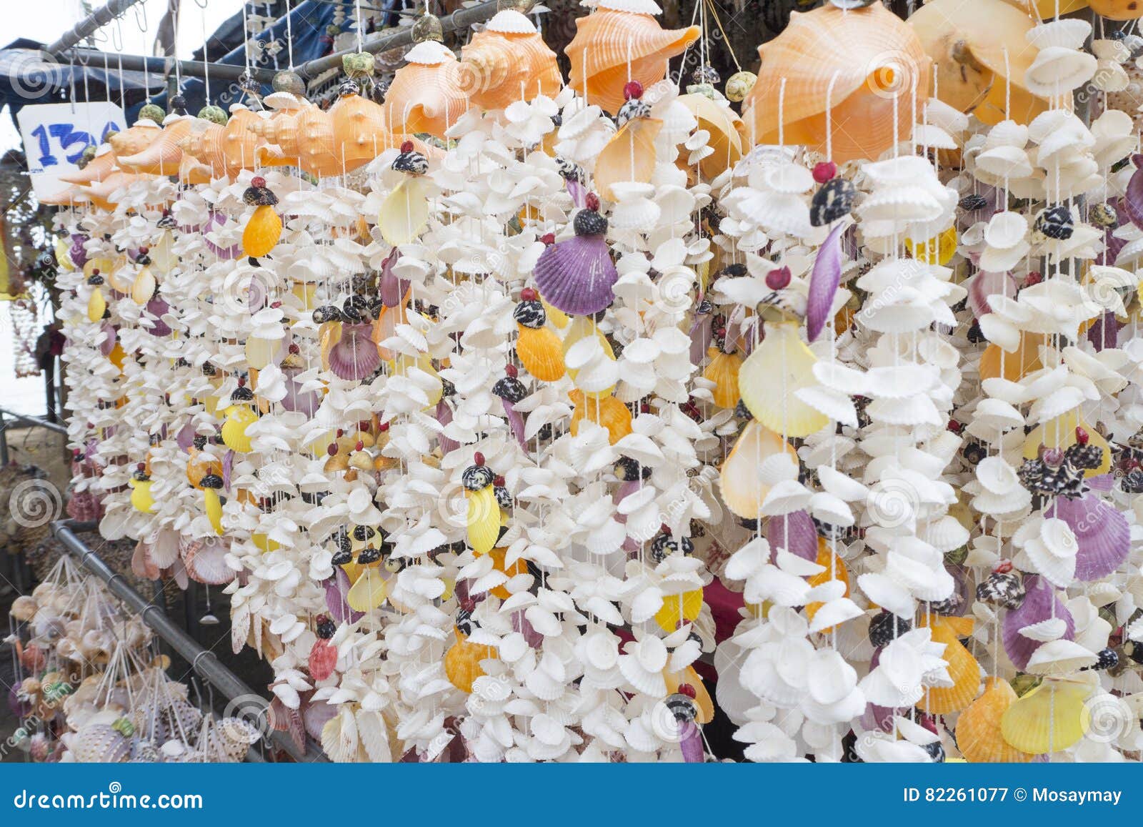 Mobile Made from Seashells for Decoration Stock Image - Image of ...