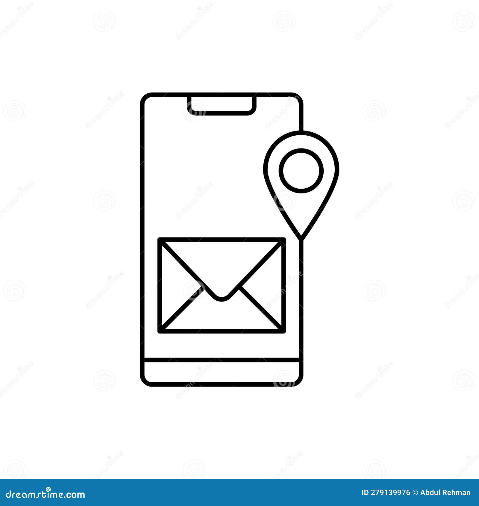 Mobile Mail Location Outline Vector Icon that Can Easily Edit or Modify ...