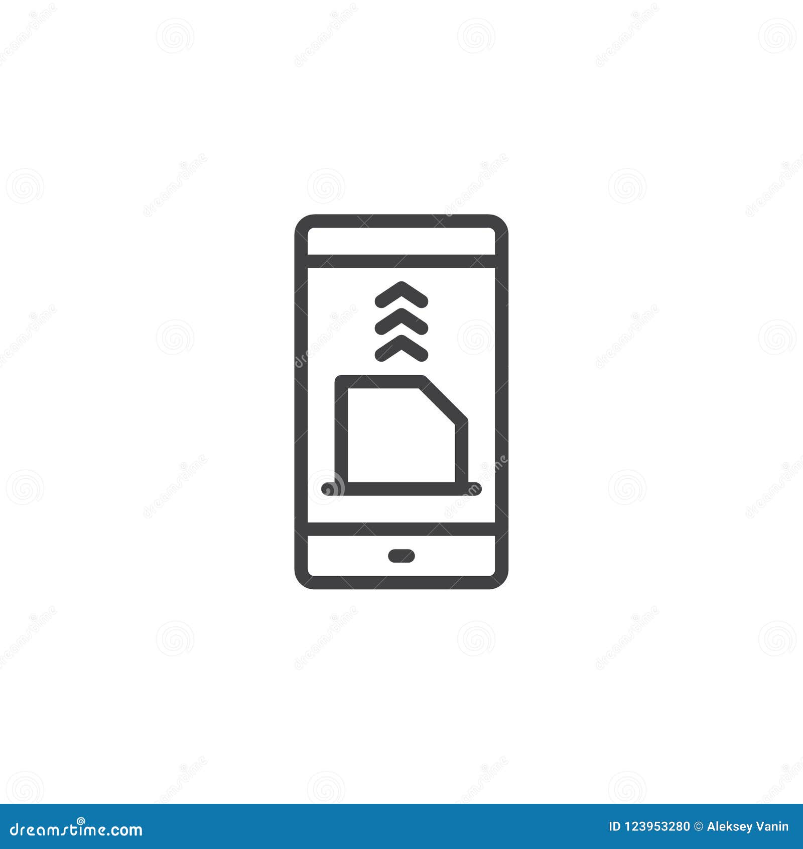 Mobile Mail Send Outline Icon Stock Vector - Illustration of outline ...