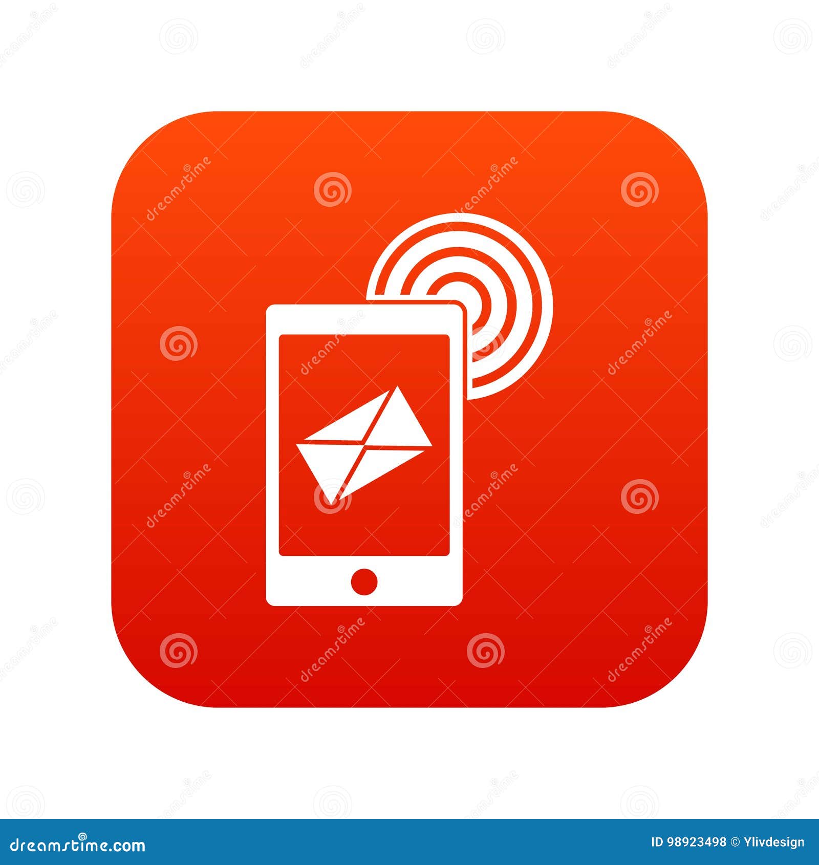 Mobile Mail Sign Icon Digital Red Stock Vector - Illustration of mobile ...