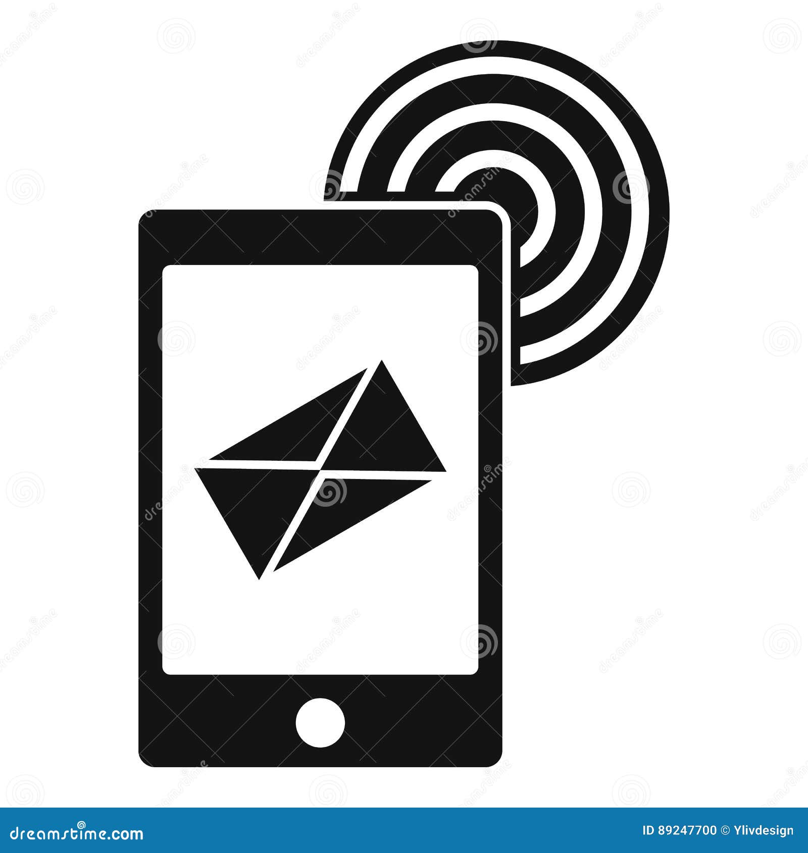 Mobile Mail Sign Icon, Simple Style Stock Vector - Illustration of ...