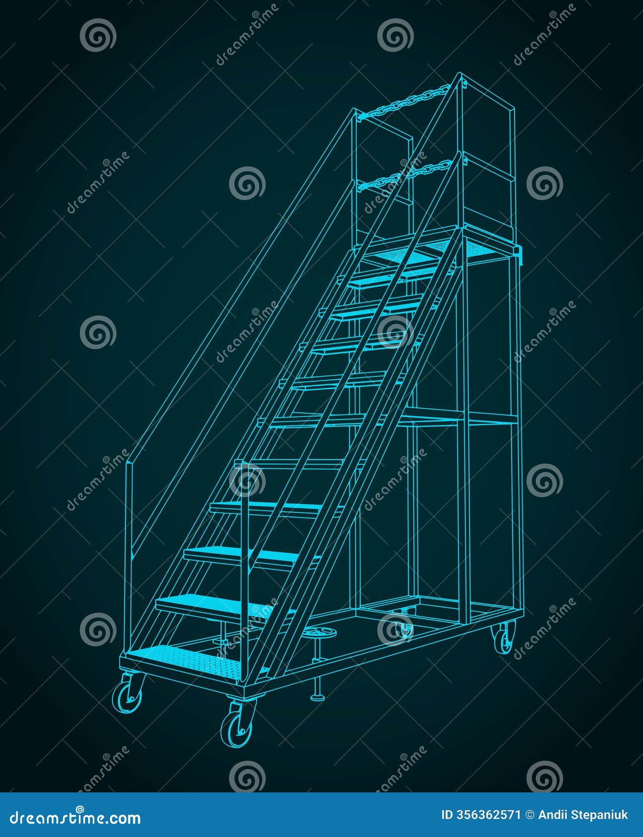 Mobile Maintenance Ladder Illustration Stock Illustration ...