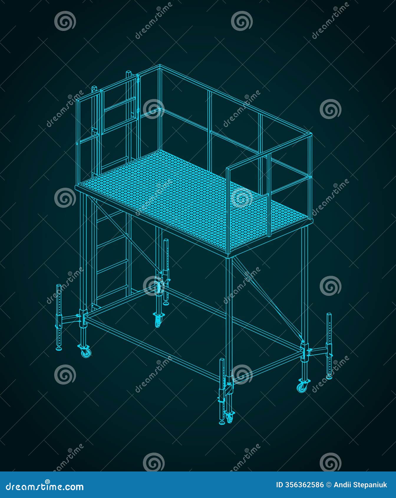 Mobile Maintenance Platform Isometric Drawings Stock Vector ...