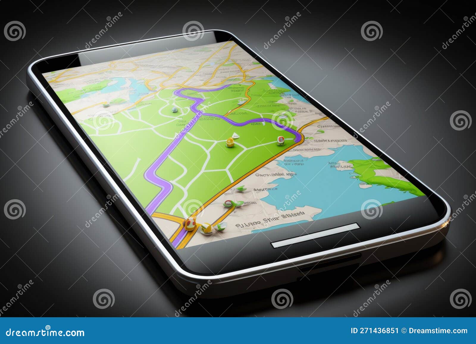 Mobile Map Application, GPS Navigation. Smartphone App Search Map ...