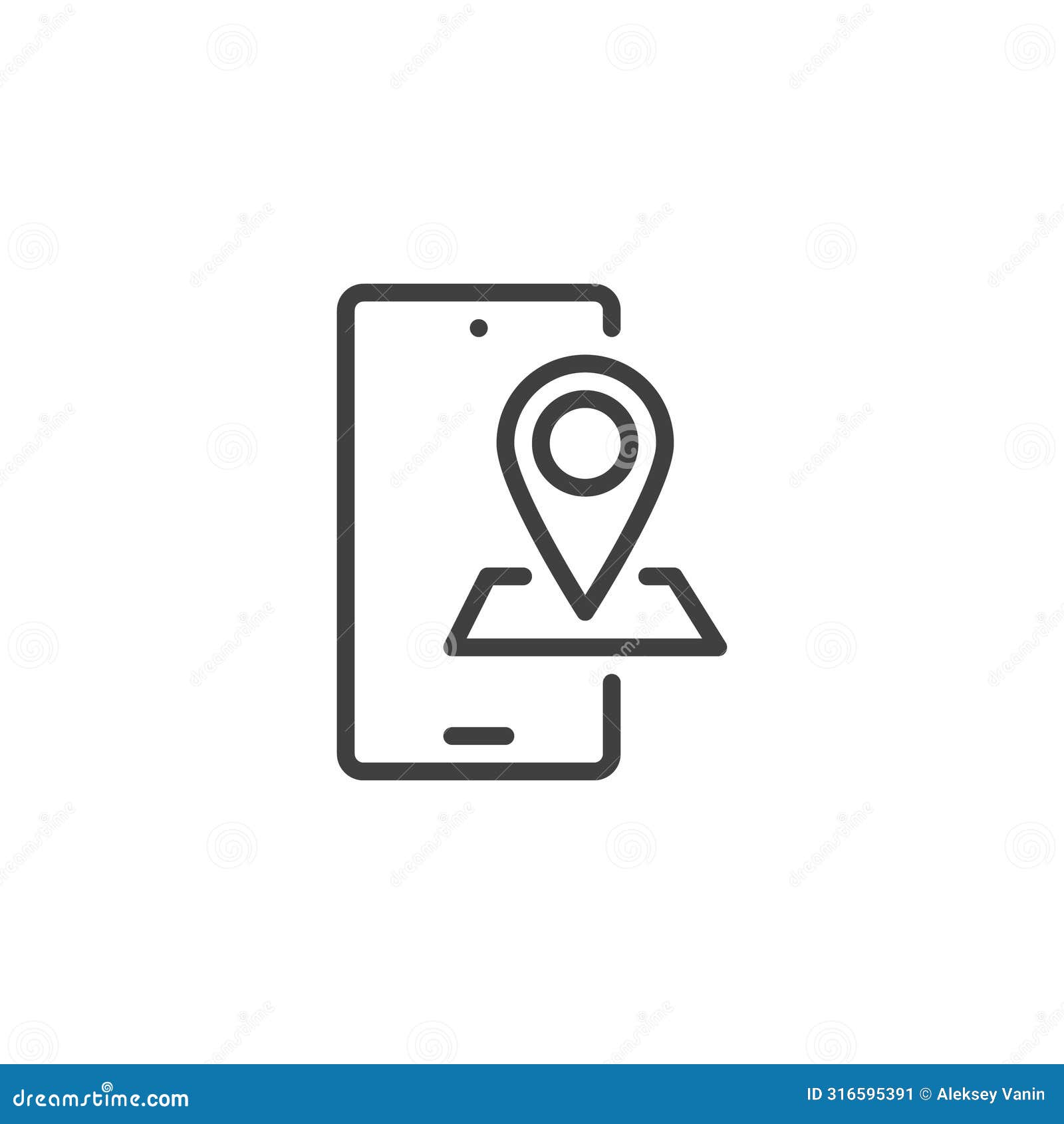 Mobile Maps line icon stock vector. Illustration of location - 316595391