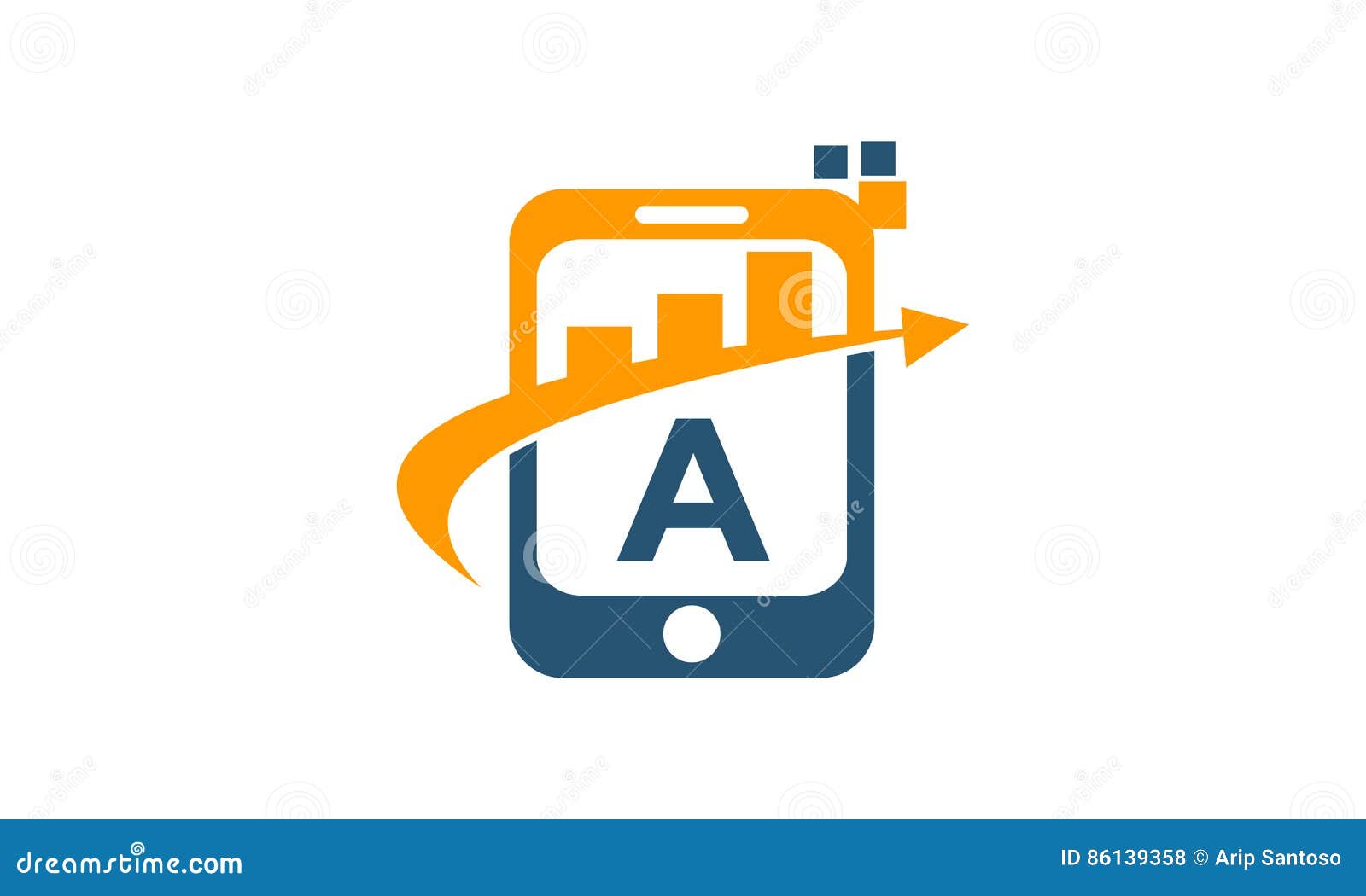 Mobile Marketing Initial a stock vector. Illustration of connect - 86139358