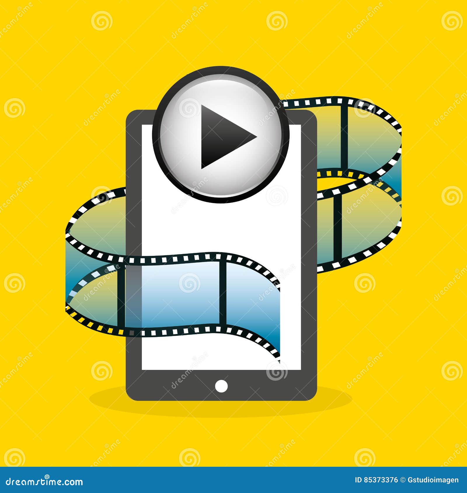Mobile media player icons stock vector. Illustration of start - 85373376