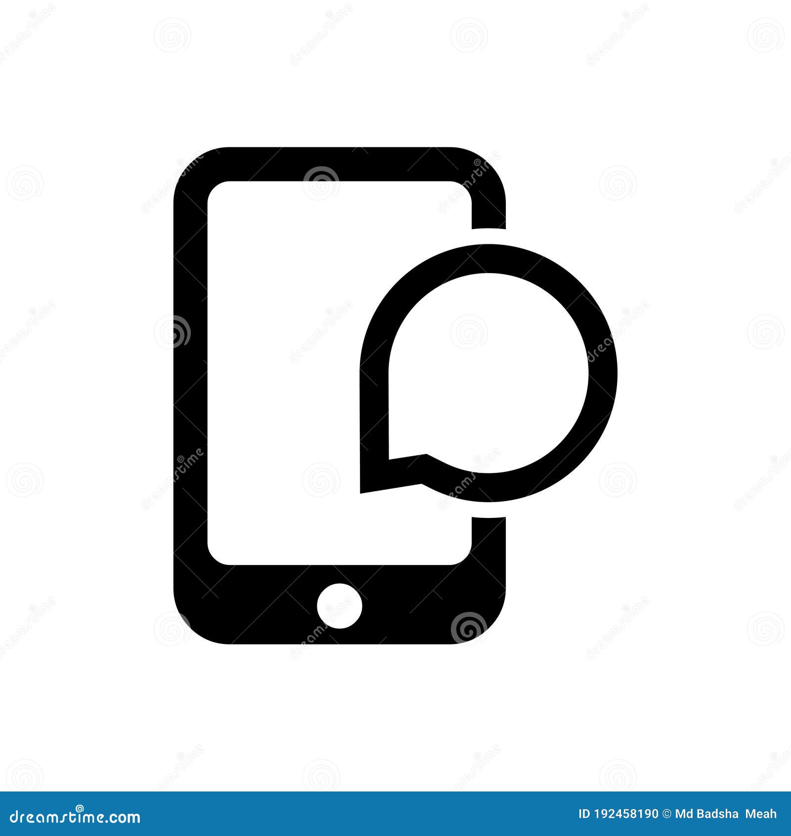 Mobile Message Icon stock vector. Illustration of chat - 192458190
