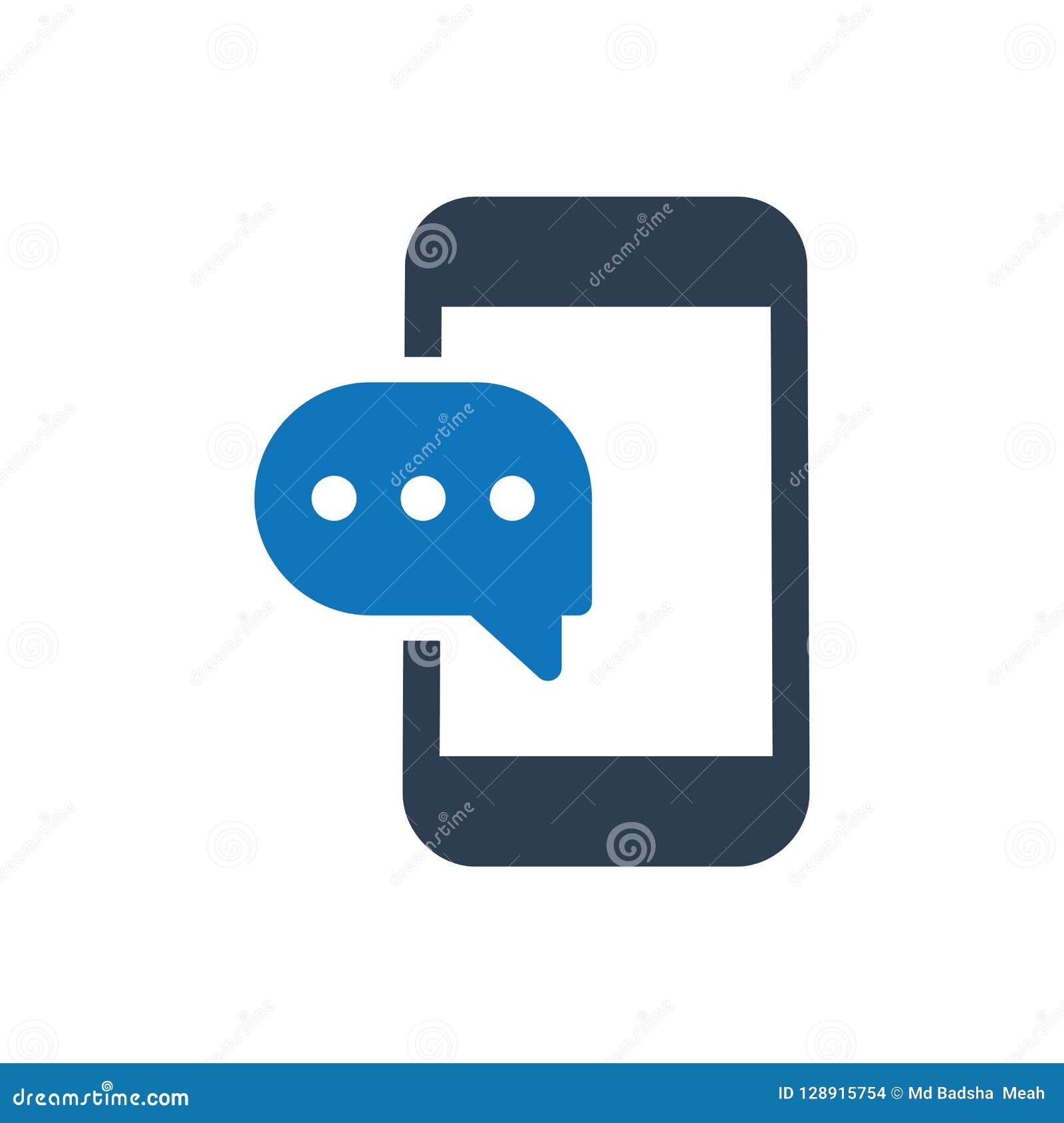 Mobile message icon stock vector. Illustration of symbol - 128915754