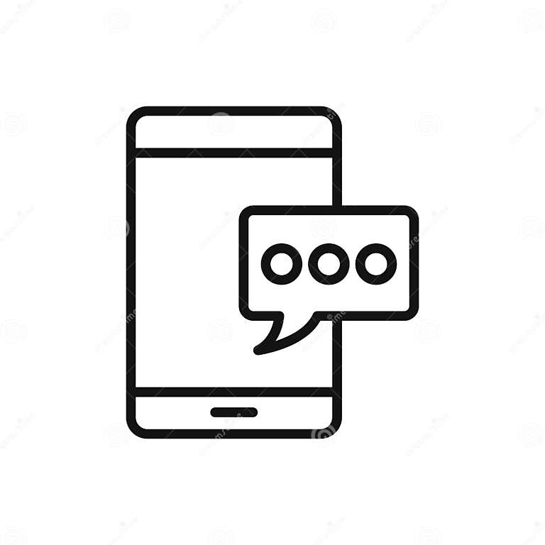 Mobile Message Icon Symbol on White Background Stock Vector ...